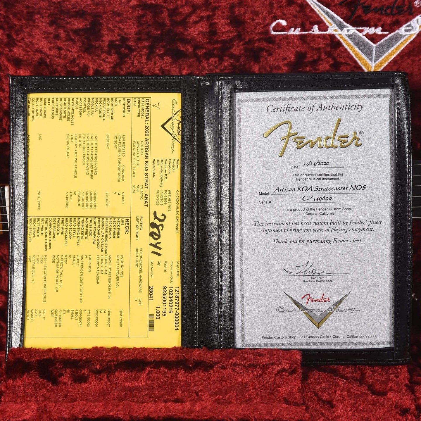 Fender Custom Shop Artisan Stratocaster Thinline Roasted Ash Body AAAA ...