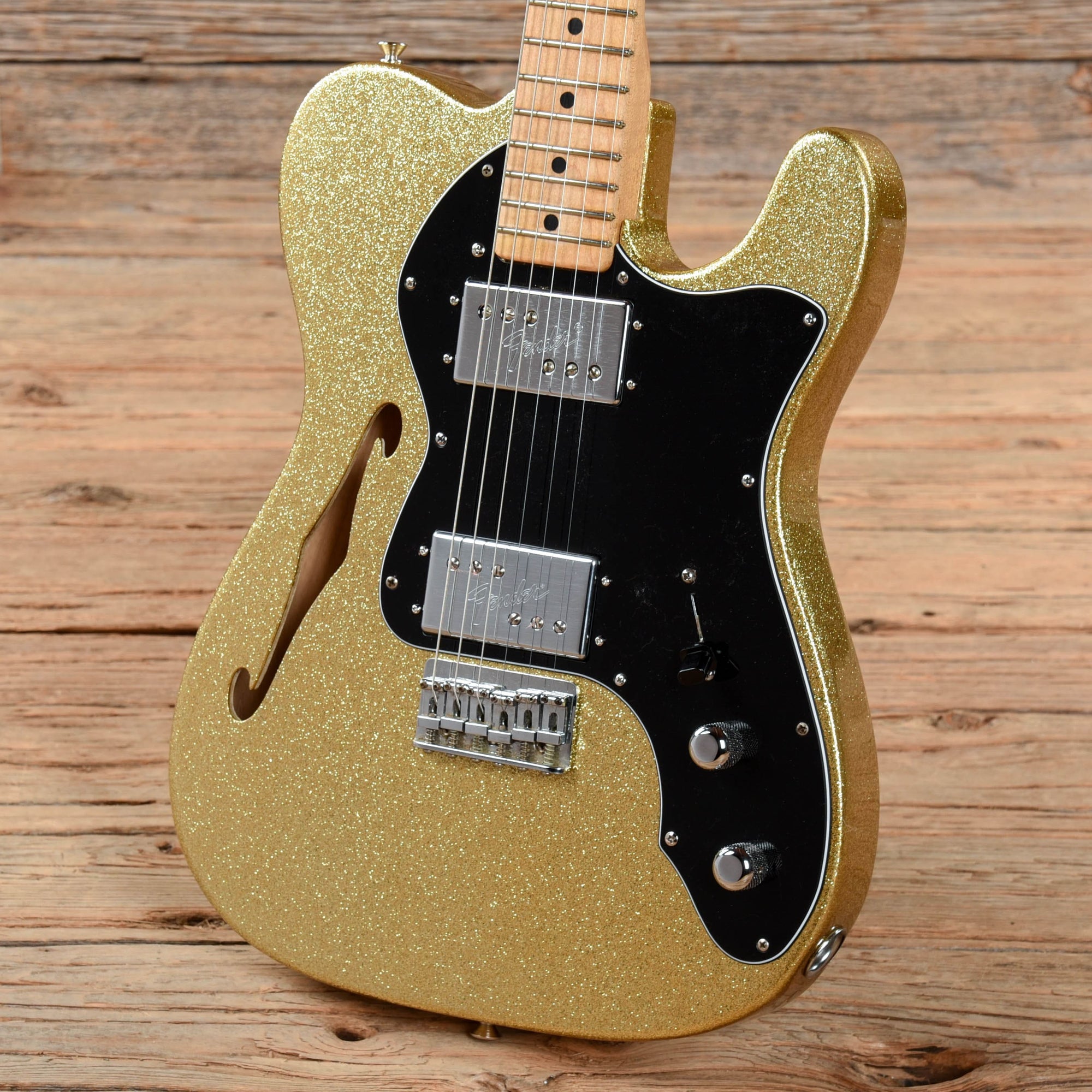 Fender Telecaster Thinline Gold Sparkle Refin 1972 – Chicago Music Exchange