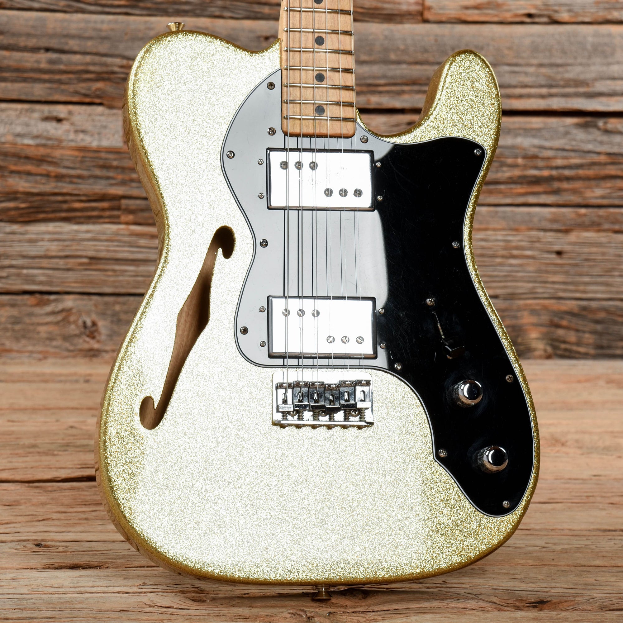 Fender Telecaster Thinline Gold Sparkle Refin 1972 – Chicago Music Exchange