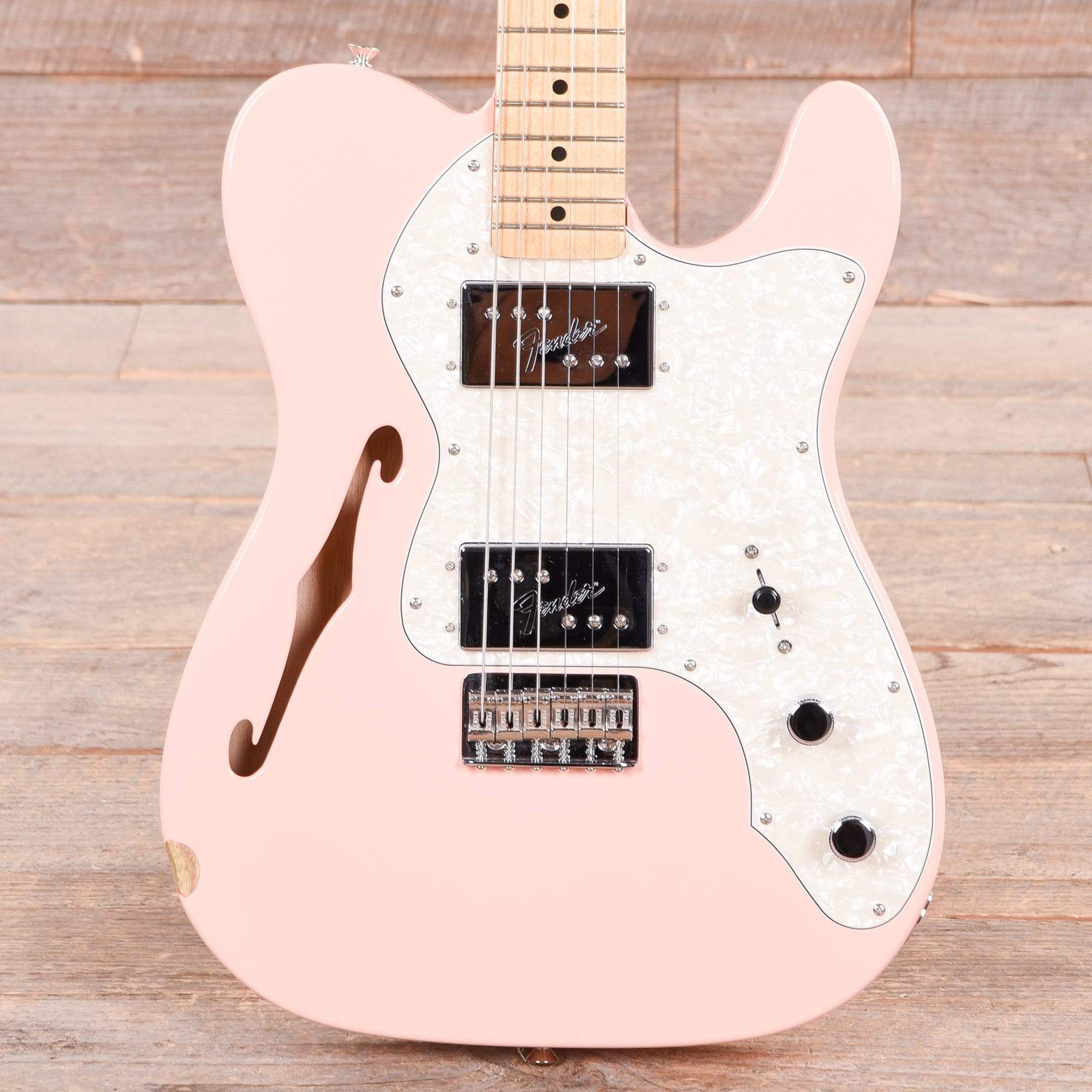 Fender Vintera '70s Telecaster Thinline Shell Pink w/4-Ply Aged Pearl ...