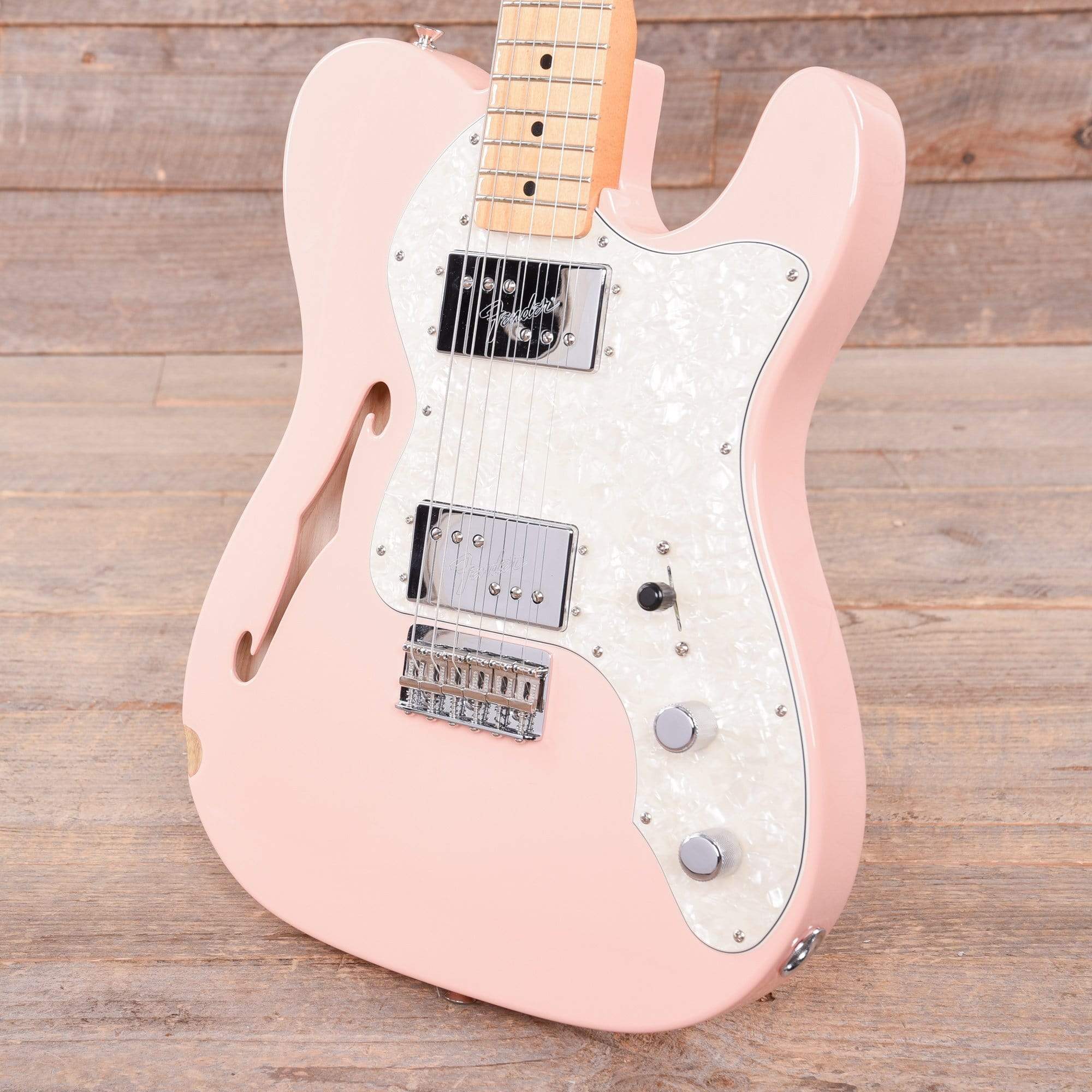 Fender Vintera '70s Telecaster Thinline Shell Pink w/4-Ply Aged Pearl ...
