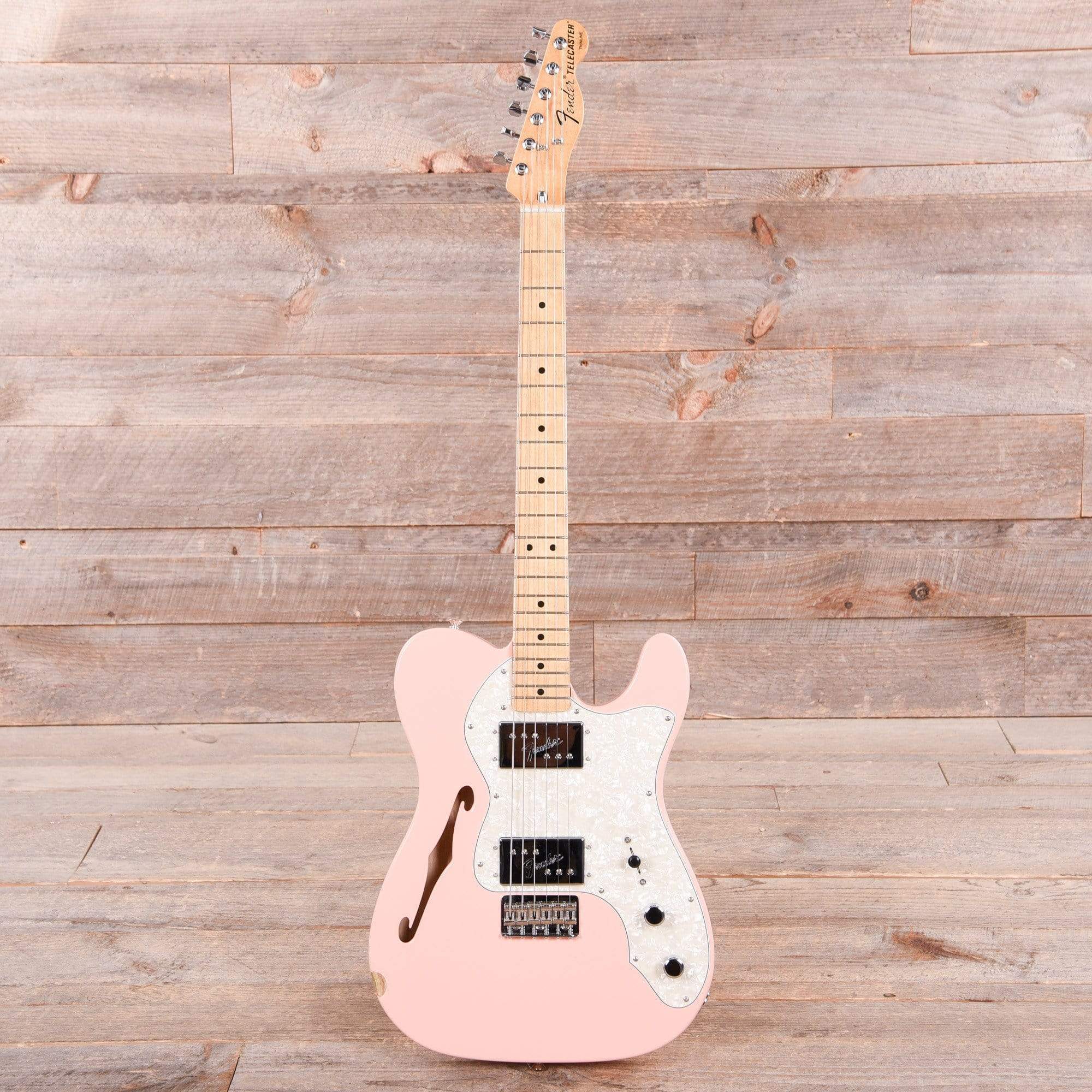 Fender Vintera '70s Telecaster Thinline Shell Pink w/4-Ply Aged Pearl ...