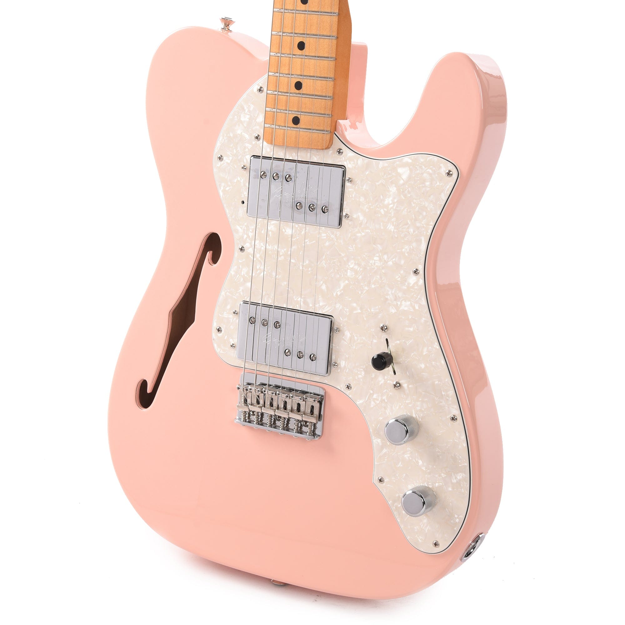 Fender Vintera '70s Telecaster Thinline Shell Pink w/4-Ply Aged Pearl ...