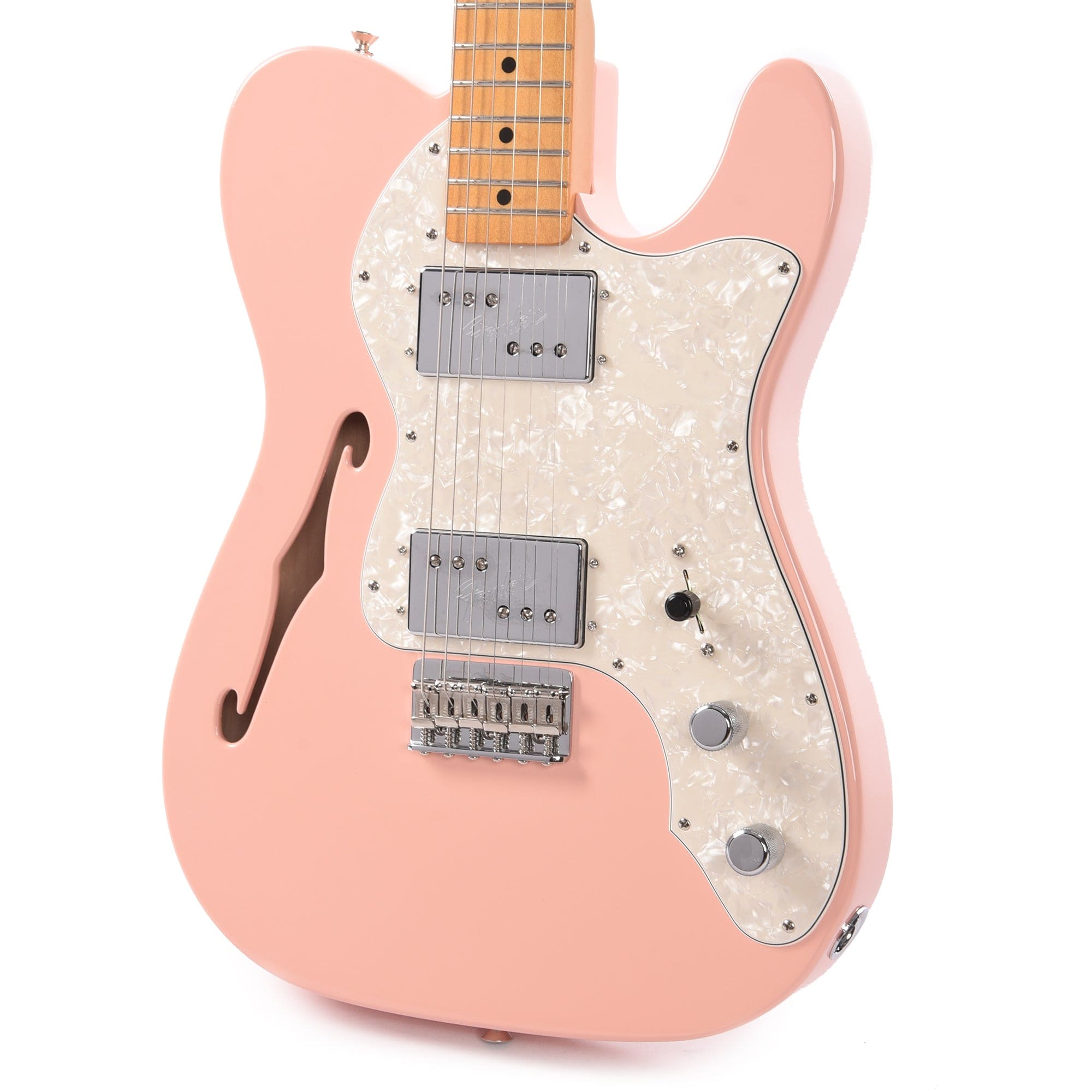 Fender Vintera '70s Telecaster Thinline Shell Pink w/4-Ply Aged Pearl ...