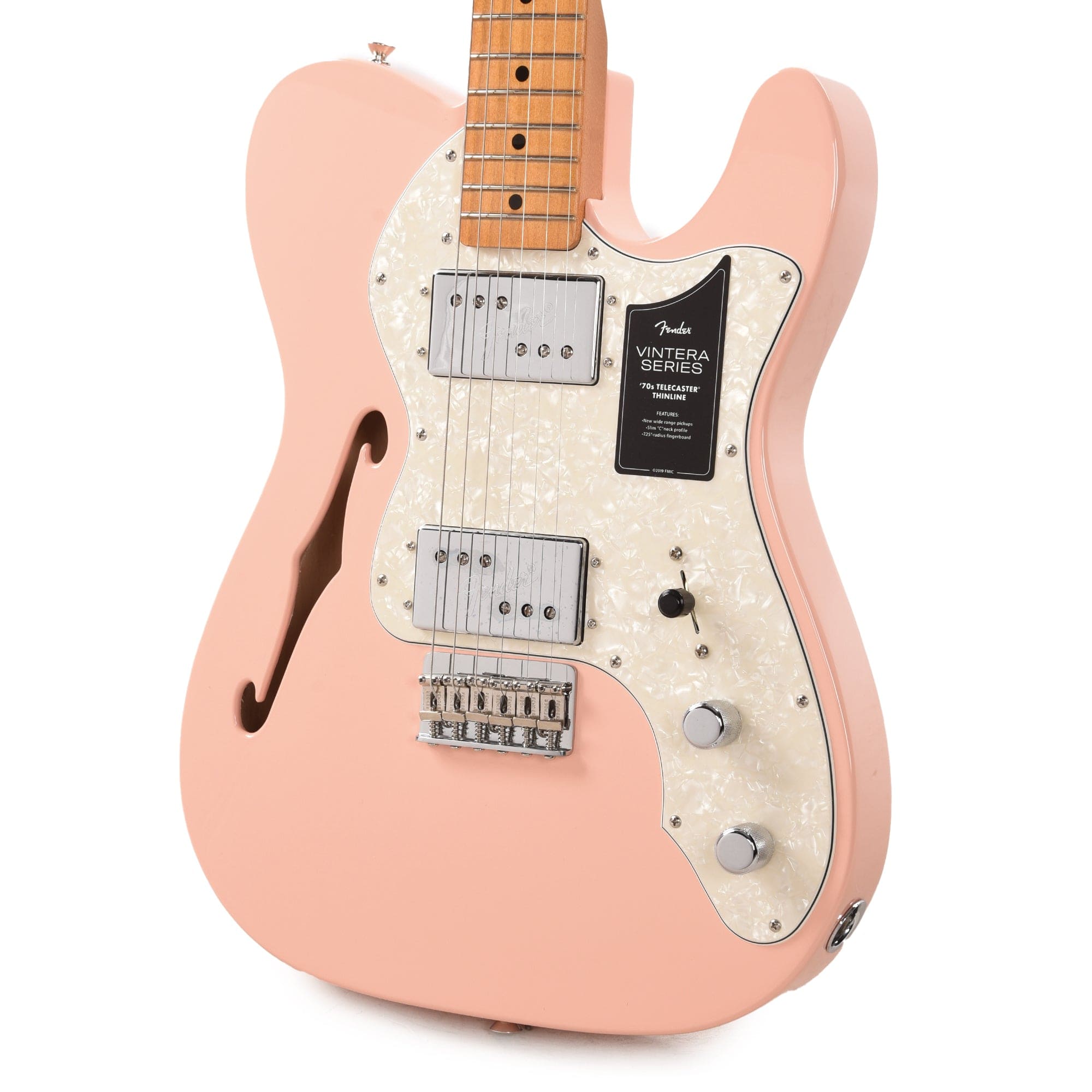 Fender Vintera '70s Telecaster Thinline Shell Pink w/4-Ply Aged Pearl ...