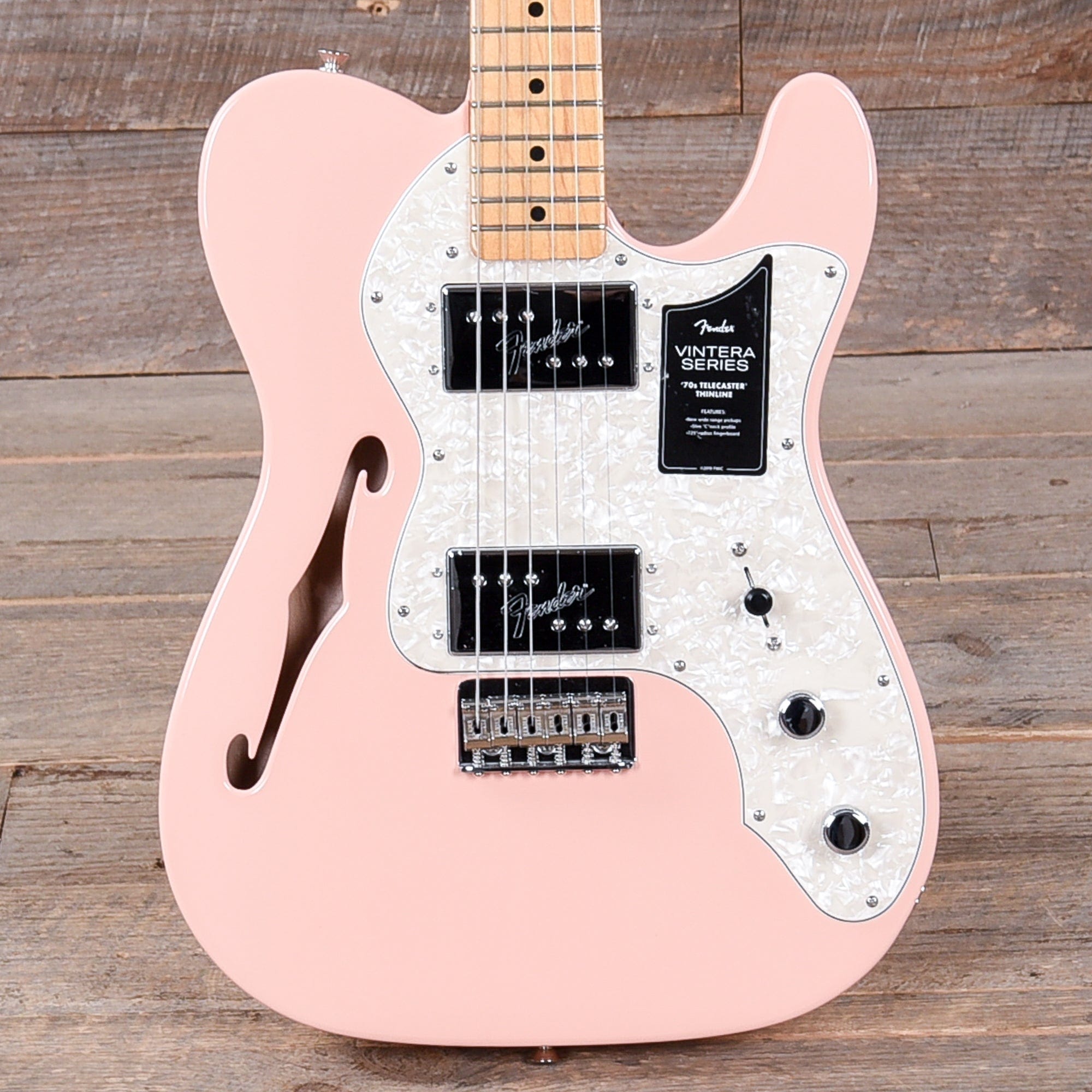 Fender Vintera '70s Telecaster Thinline Shell Pink w/4-Ply Aged Pearl ...