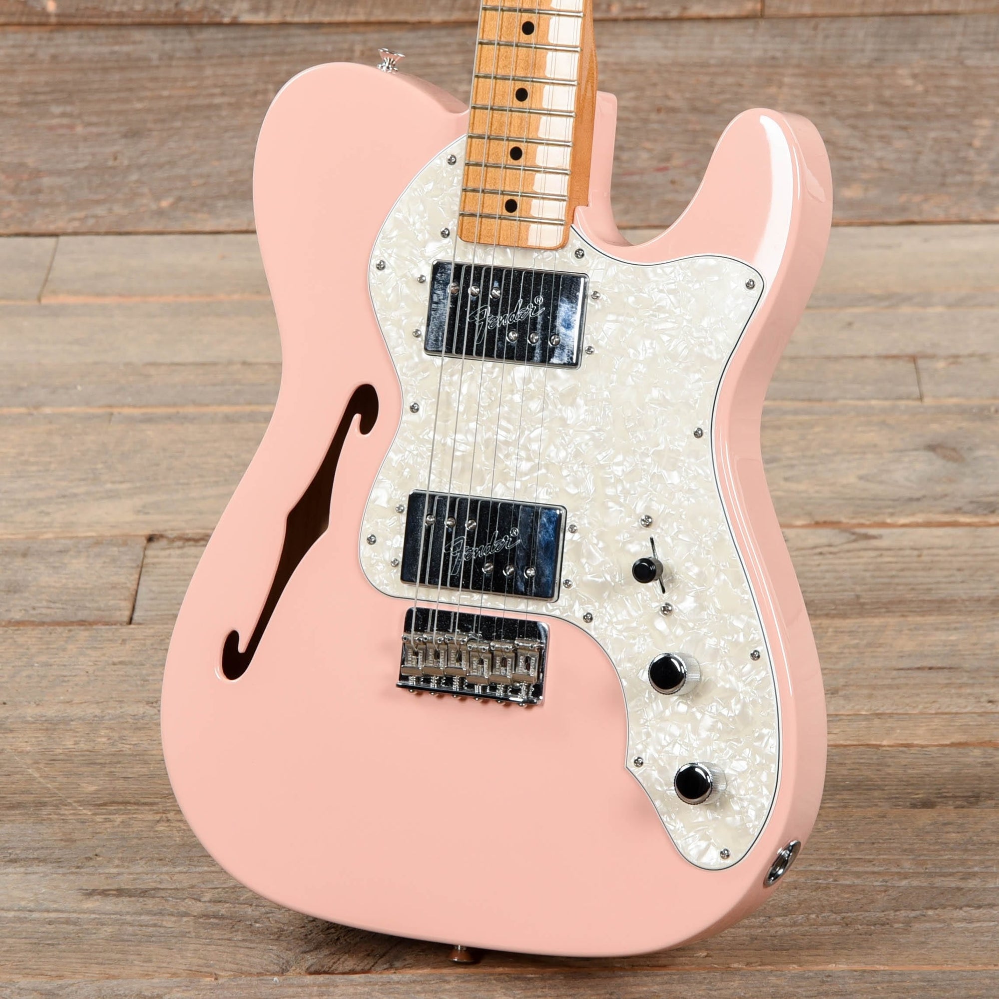 Fender Vintera '70s Telecaster Thinline Shell Pink w/4-Ply Aged Pearl ...