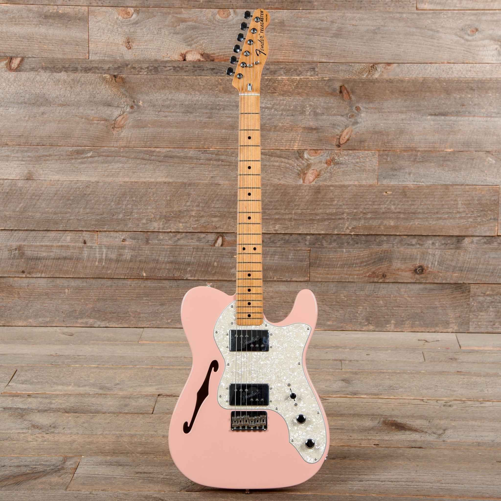 Fender Vintera '70s Telecaster Thinline Shell Pink w/4-Ply Aged Pearl ...