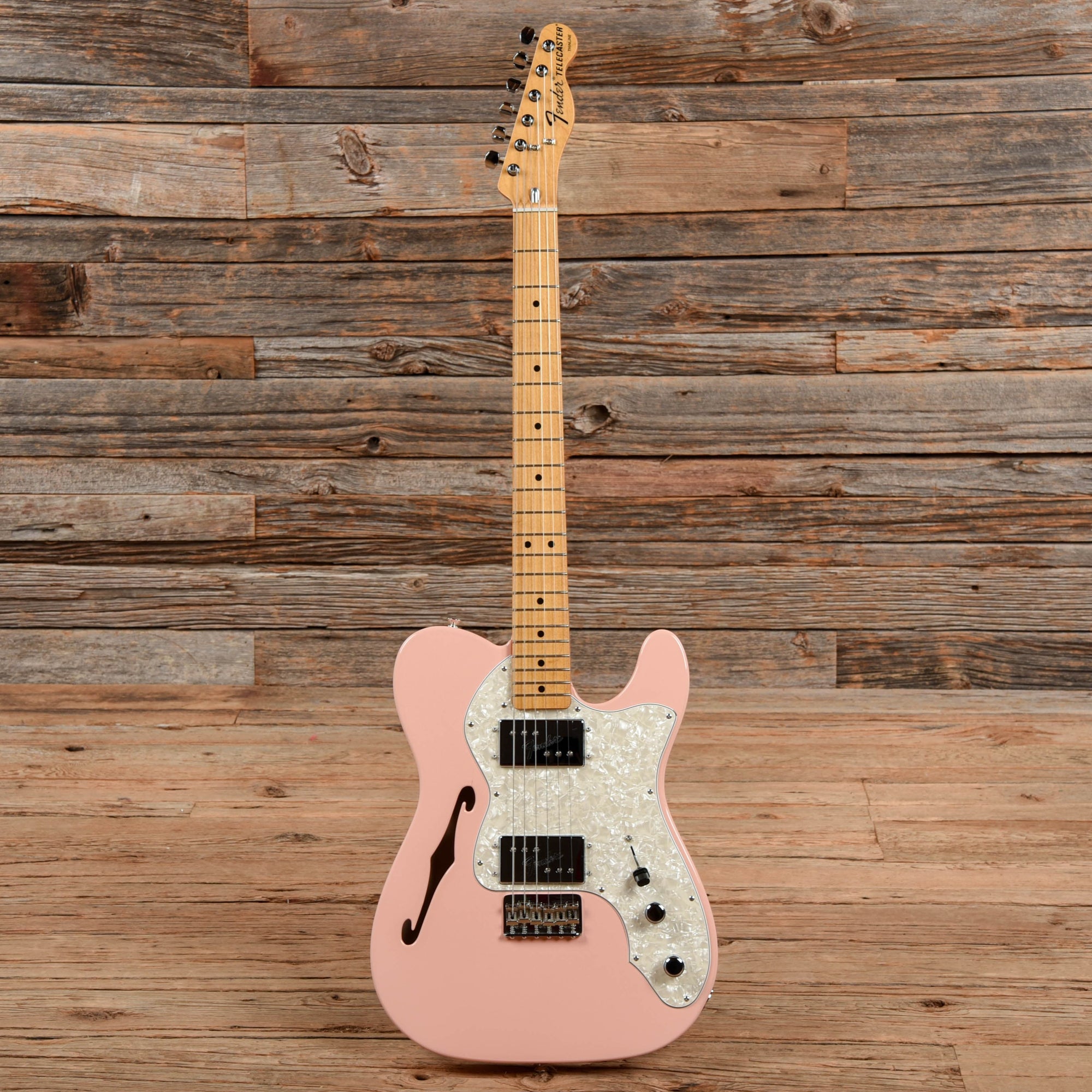 Fender Vintera '70s Telecaster Thinline Shell Pink w/4-Ply Aged Pearl ...