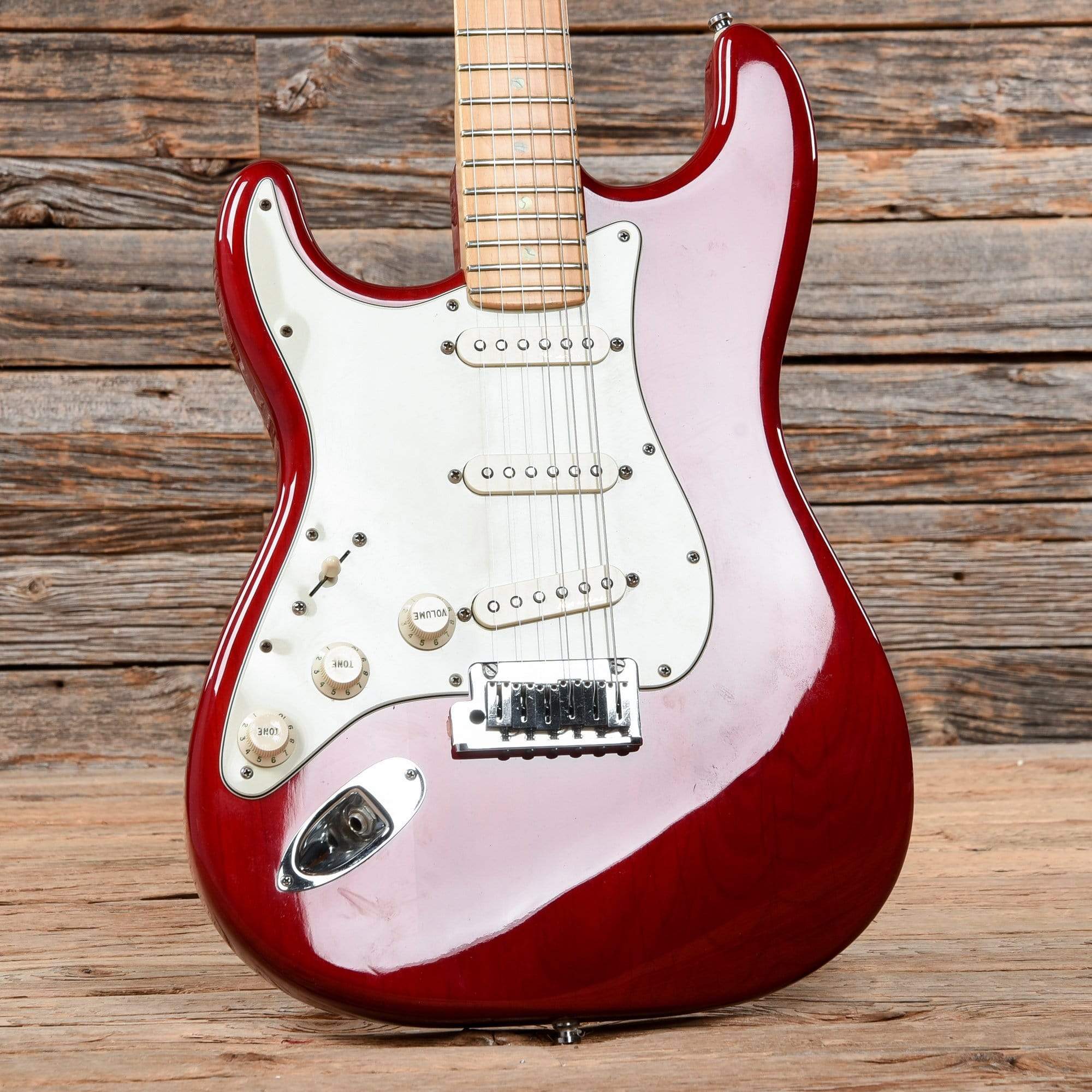 Fender American Deluxe Stratocaster Crimson Red Transparent 2000 LEFTY ...