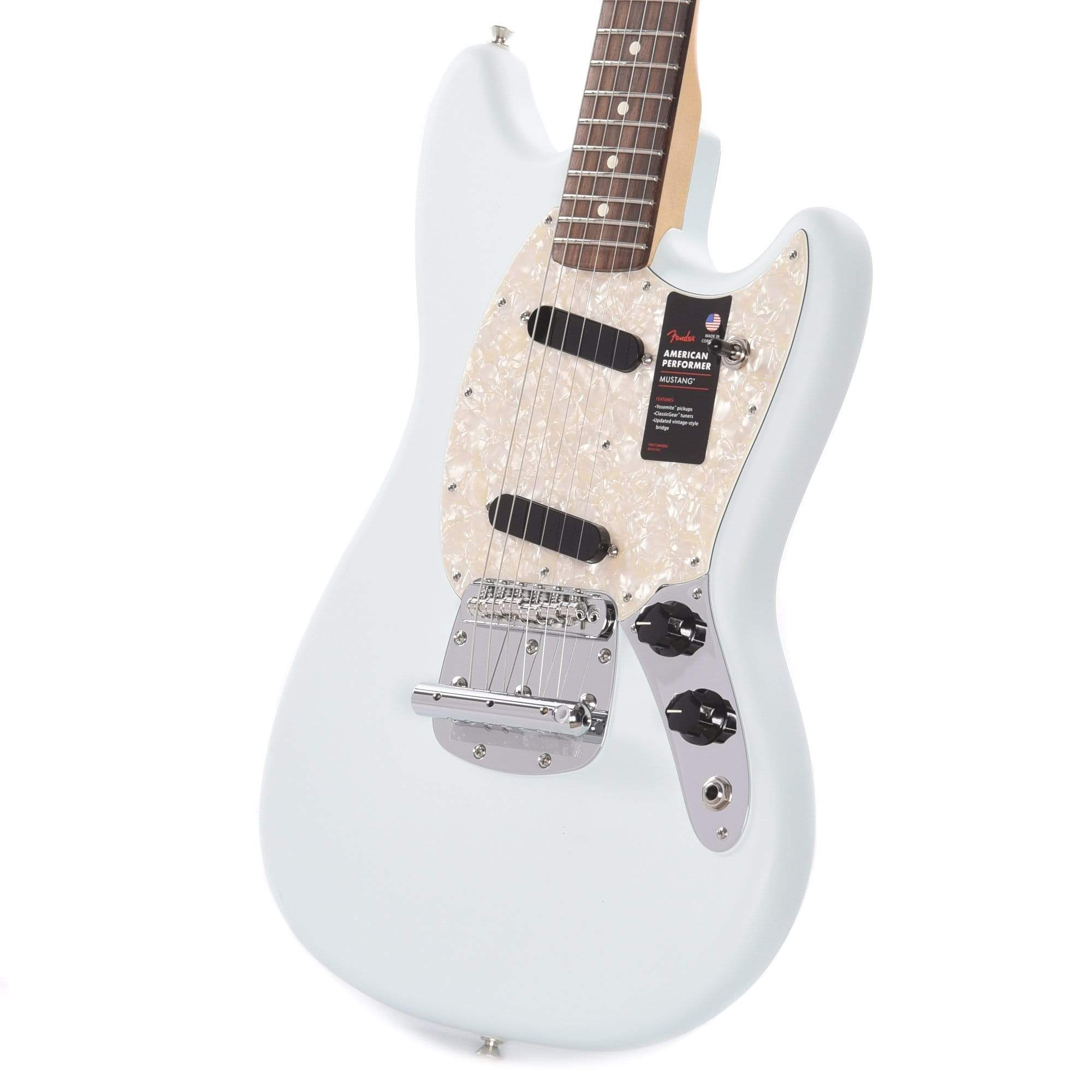 Fender American Performer Mustang Satin Sonic Blue – Chicago Music Exchange