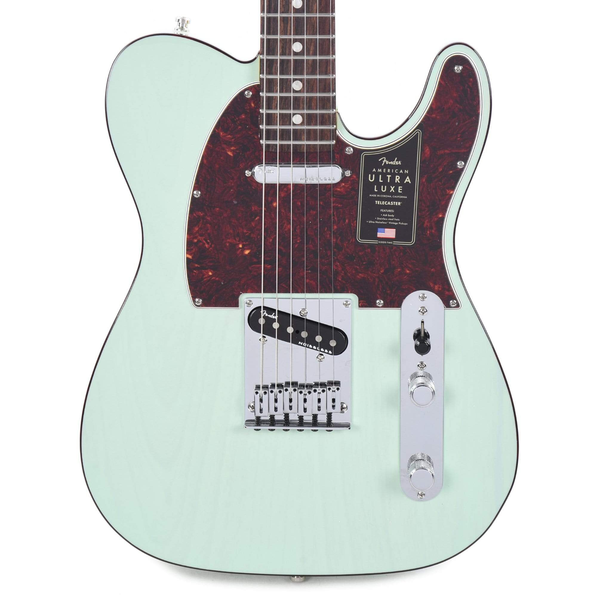Fender American Ultra Luxe Telecaster Transparent Surf Green – Chicago ...