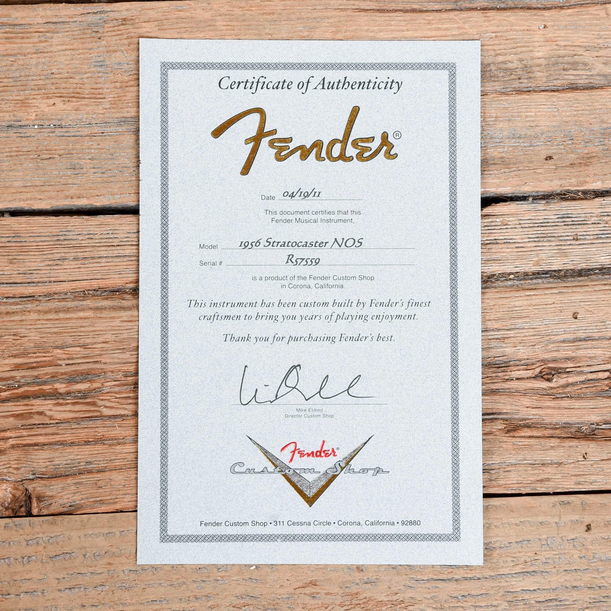 Fender Custom Shop 1956 Stratocaster NOS Vintage White 2011 – Chicago ...