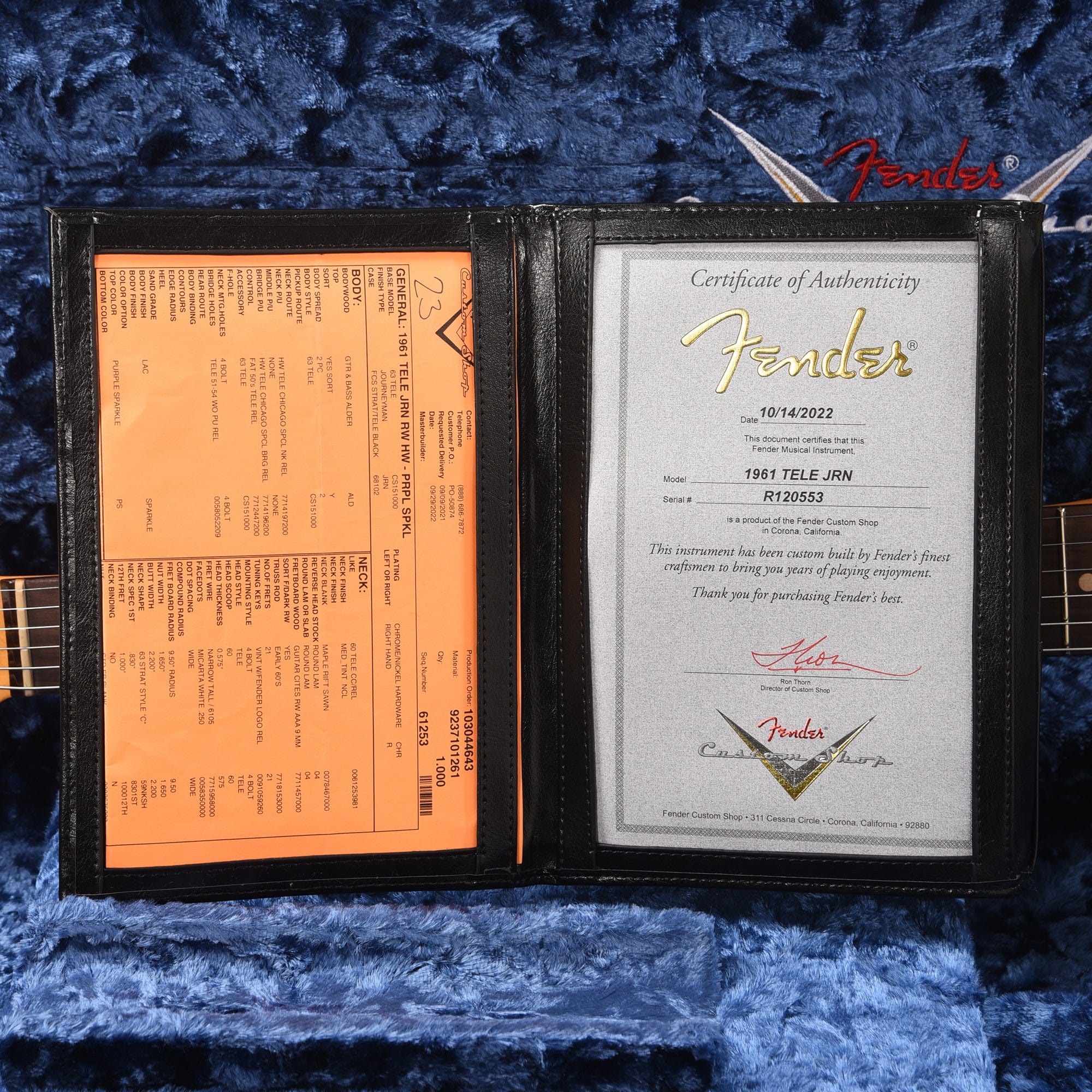 Fender Custom Shop 1961 Telecaster "Chicago Special" Journeyman Purple ...