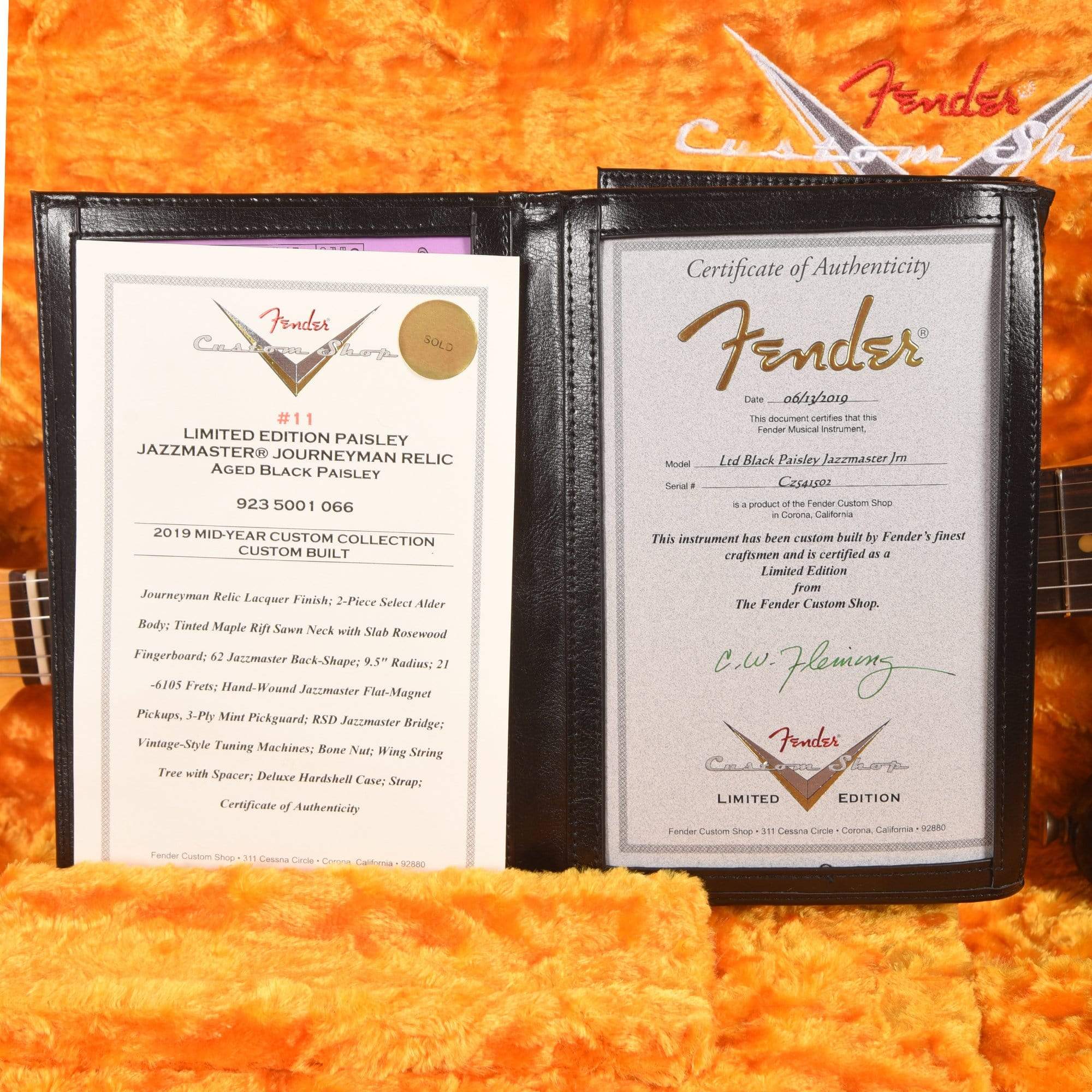 Fender Custom Shop 2019 Limited Edition Black Paisley Jazzmaster Journ ...