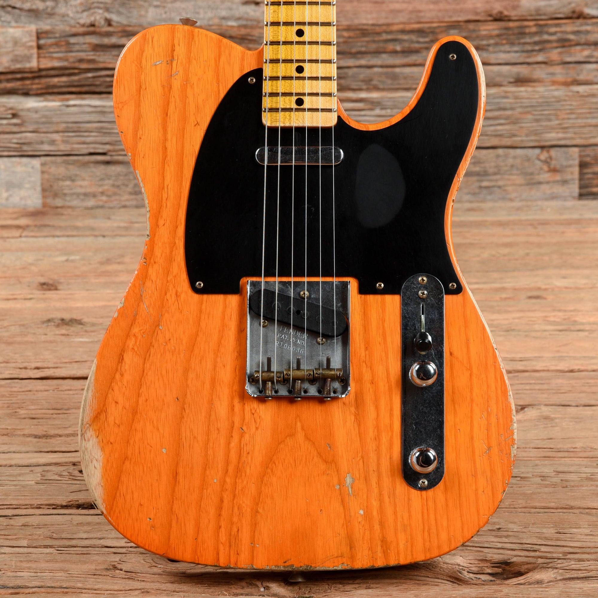 Fender Custom Shop '50s Telecaster 1-Piece Ash Relic Sunset Orange Tra ...