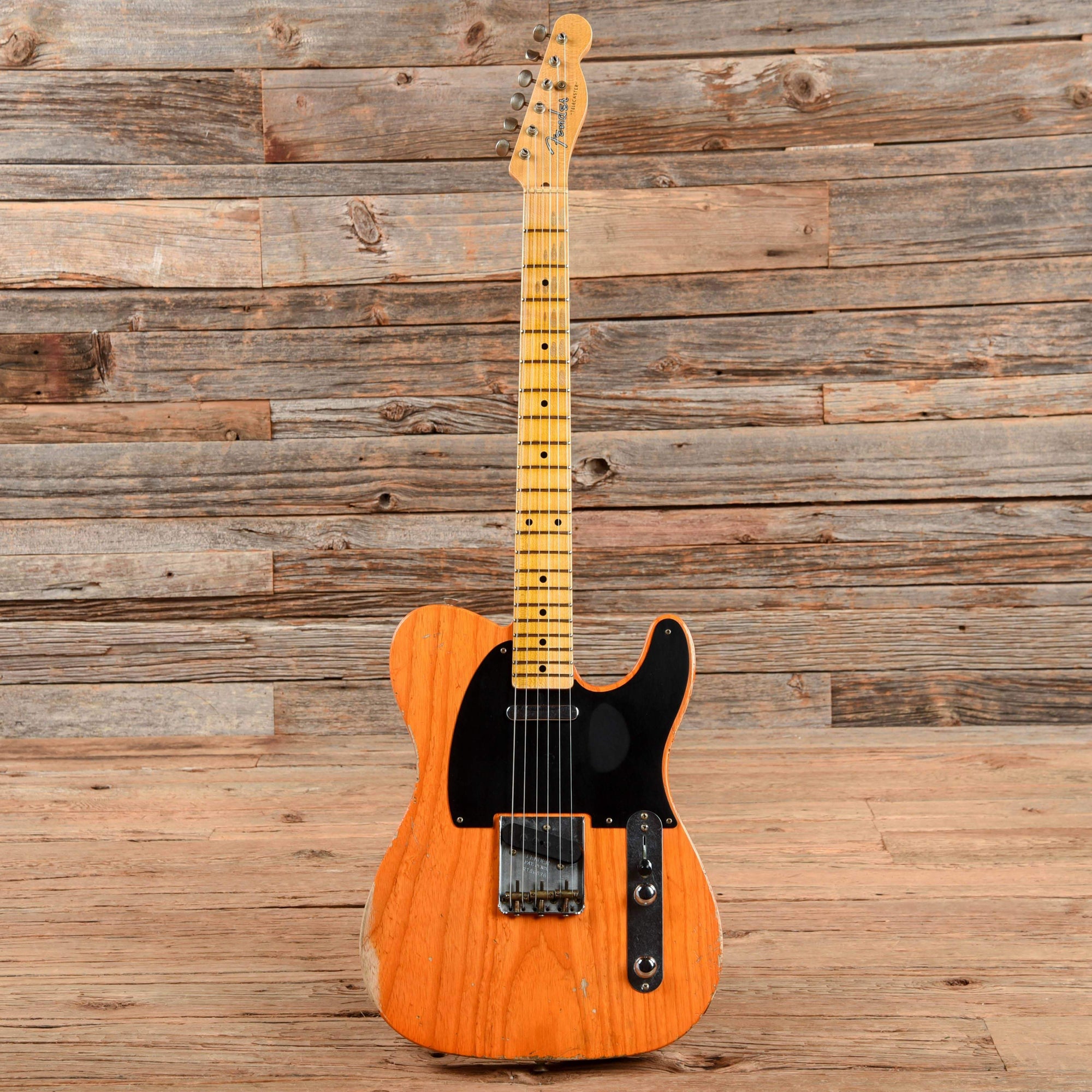 Fender Custom Shop '50s Telecaster 1-Piece Ash Relic Sunset Orange Tra ...