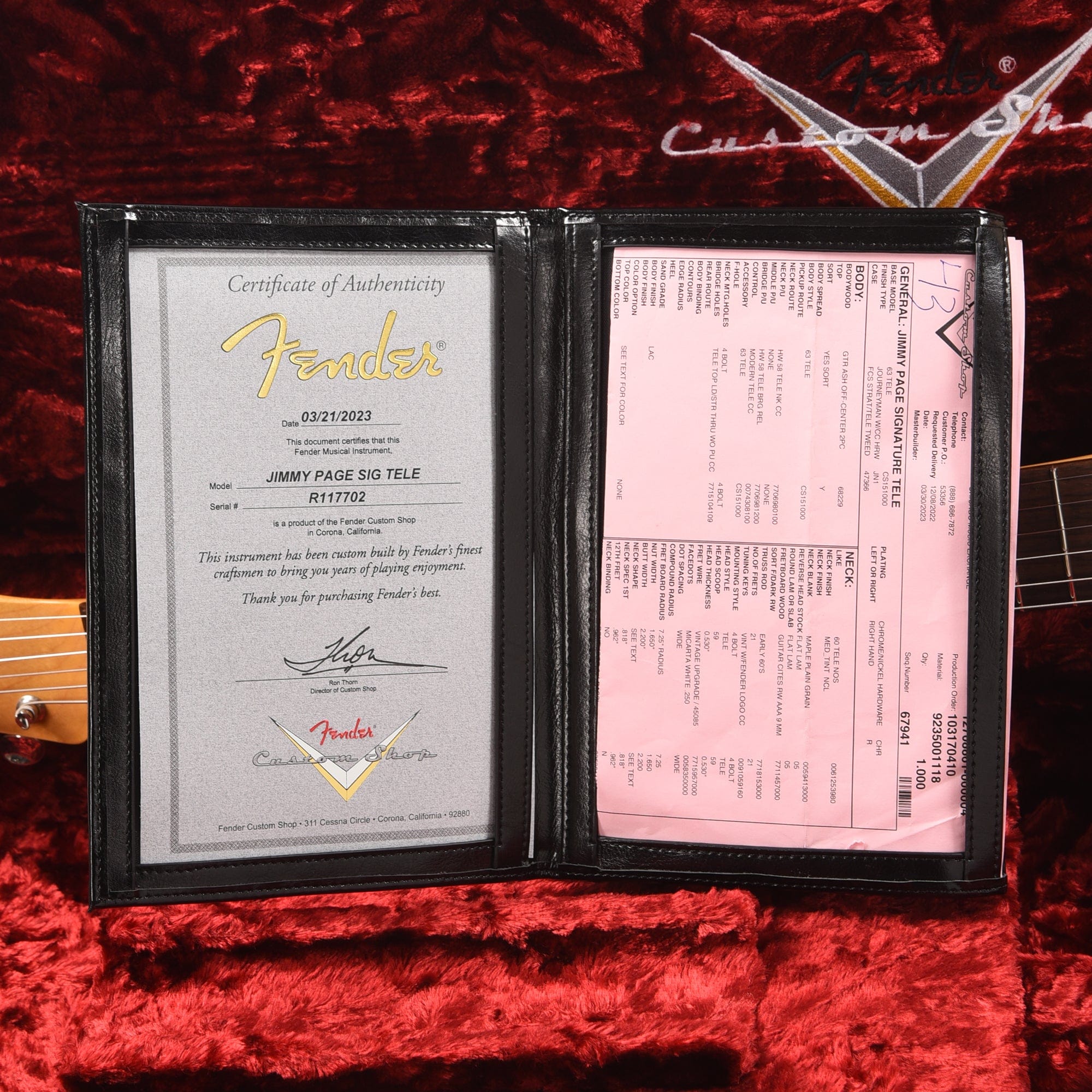 Fender Custom Shop Artist Jimmy Page Signature Telecaster Journeyman W ...