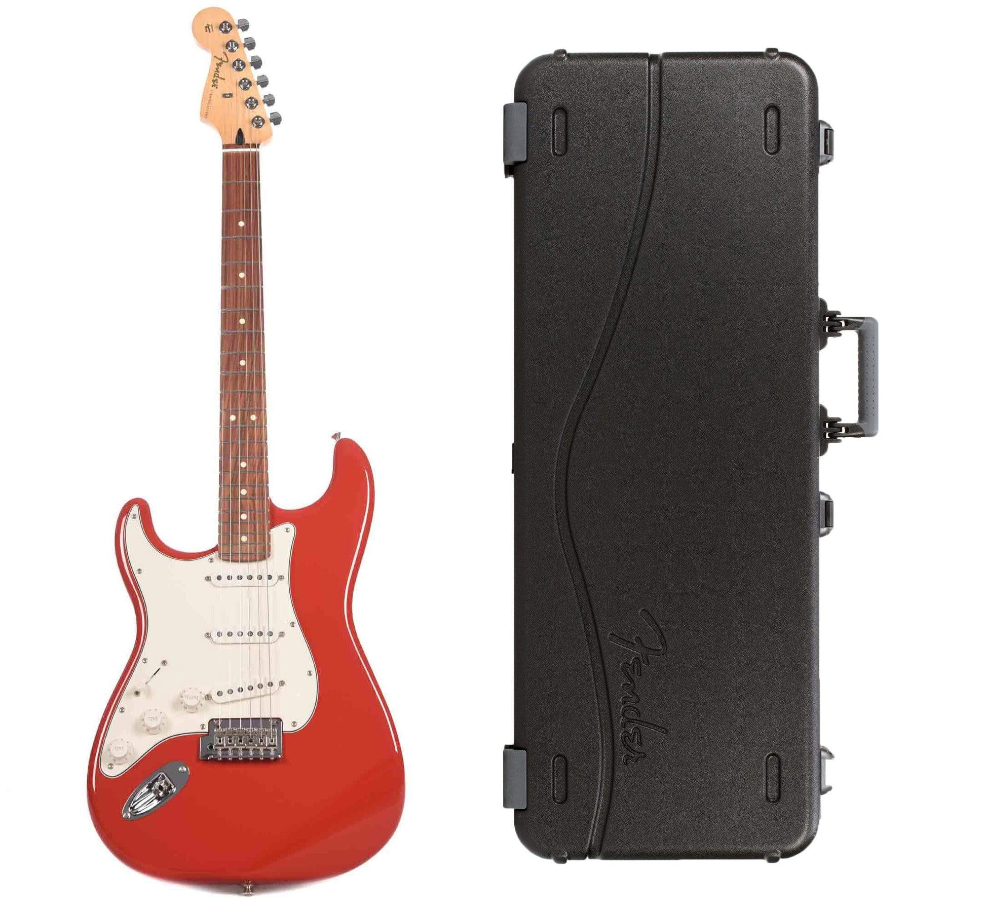 Fender Player Stratocaster LEFTY Sonic Red Bundle w/Fender Molded Hard ...