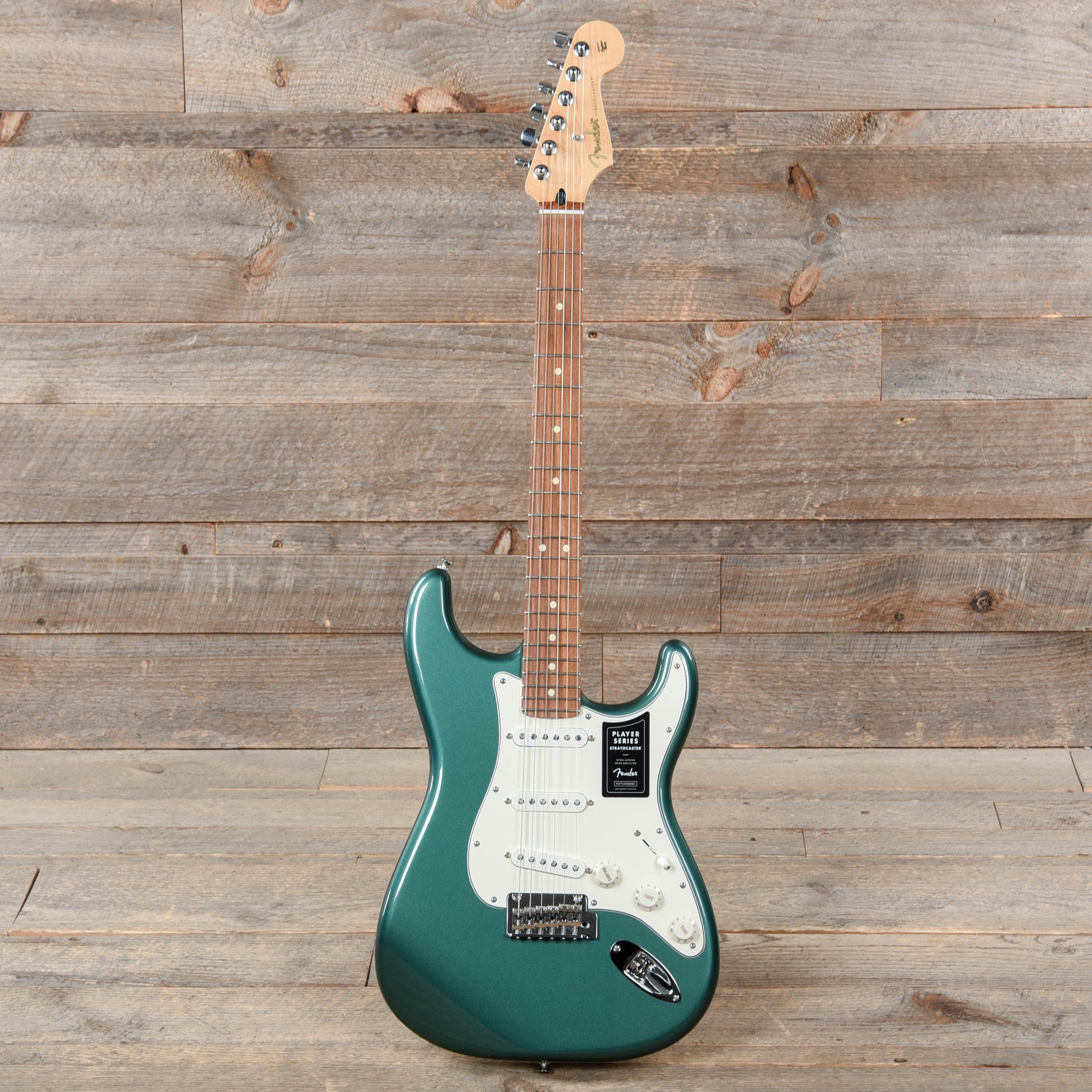 Fender Player Stratocaster Sherwood Green Metallic w/3-Ply Parchment P ...