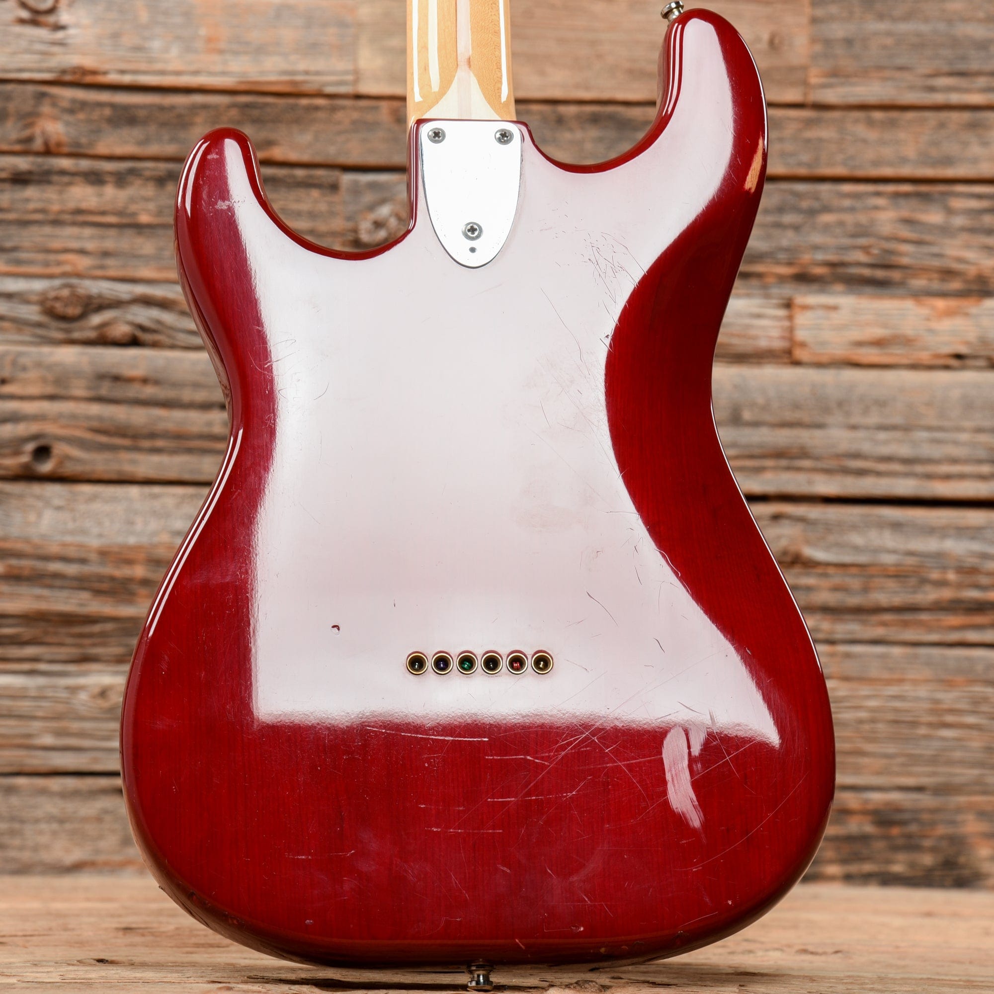 Fender Stratocaster Hardtail Transparent Red 1979 – Chicago Music Exchange