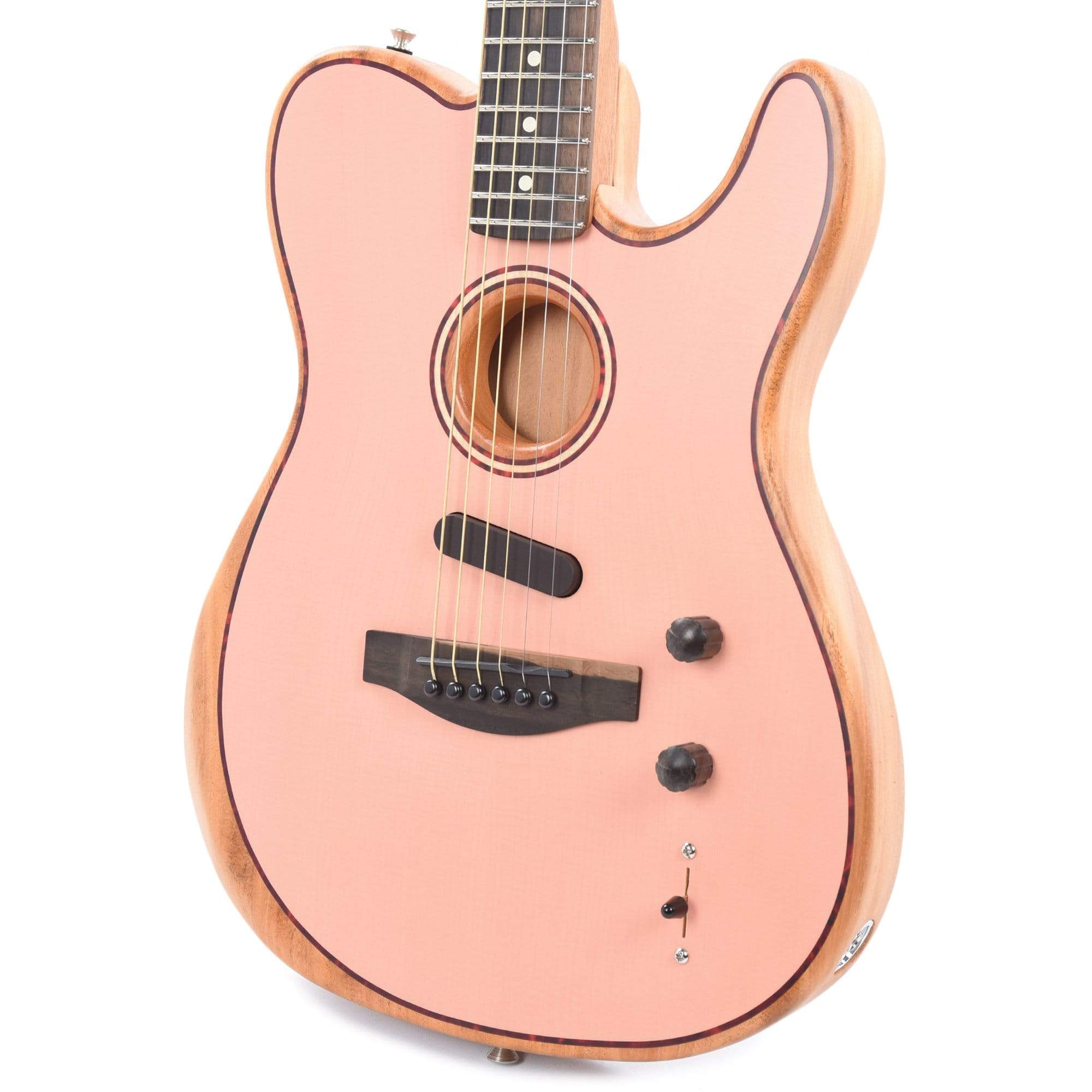 Fender American Acoustasonic Telecaster Shell Pink w/Tortoise Rosette ...
