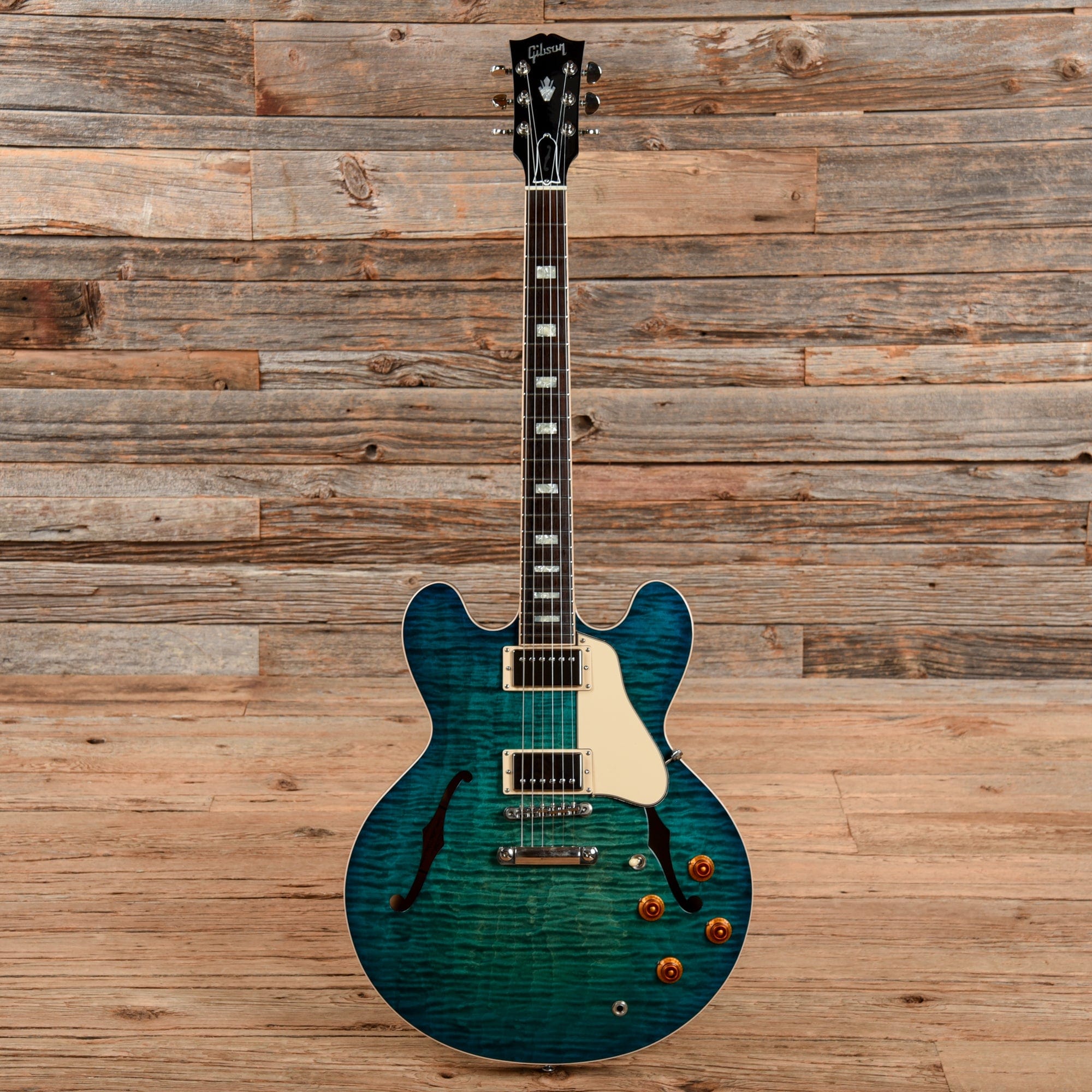Gibson ES-335 Block Figured Aquamarine 2018 – Chicago Music Exchange