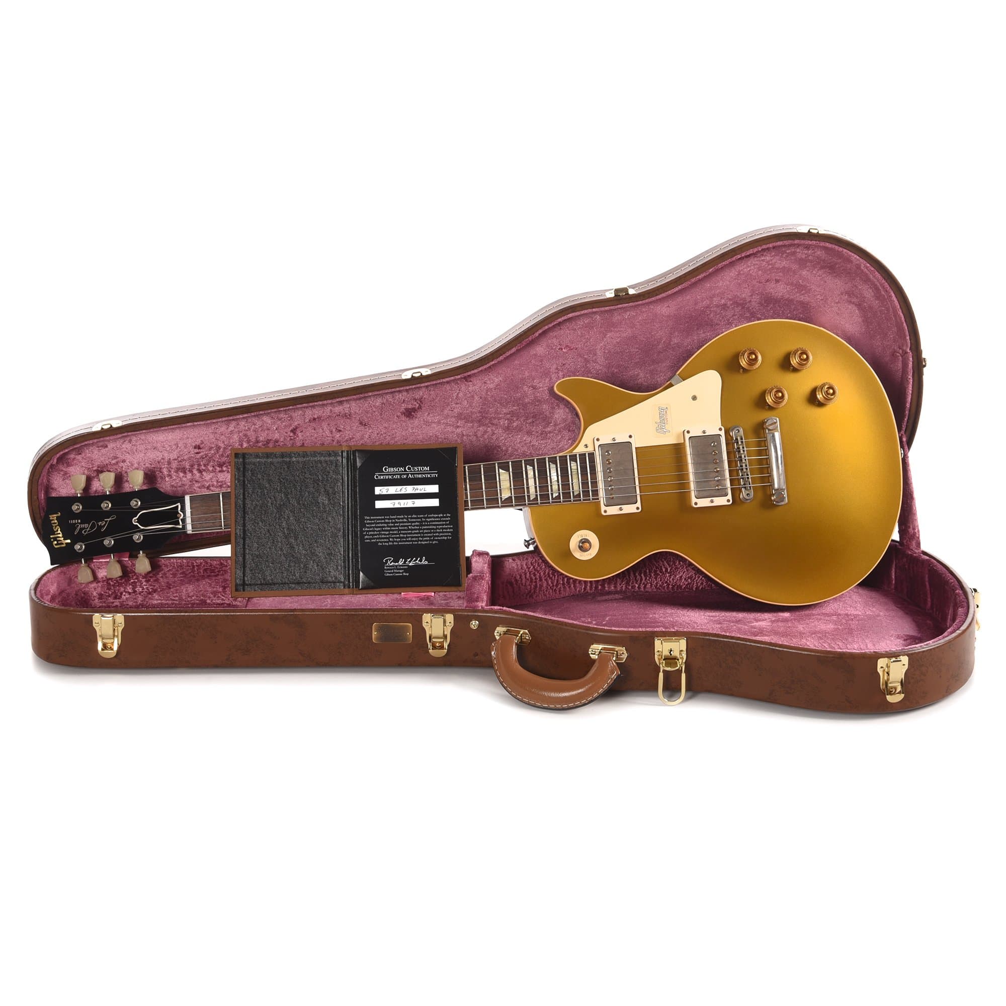 Gibson Custom 1957 Les Paul Goldtop Reissue Darkback Double Gold VOS N ...