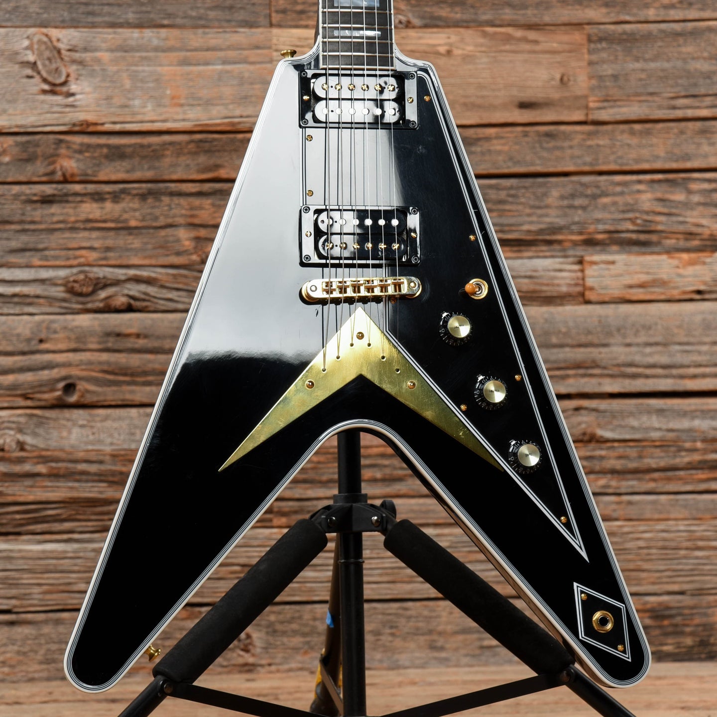 Gibson Custom Flying V Custom Ebony 2022 – Chicago Music Exchange
