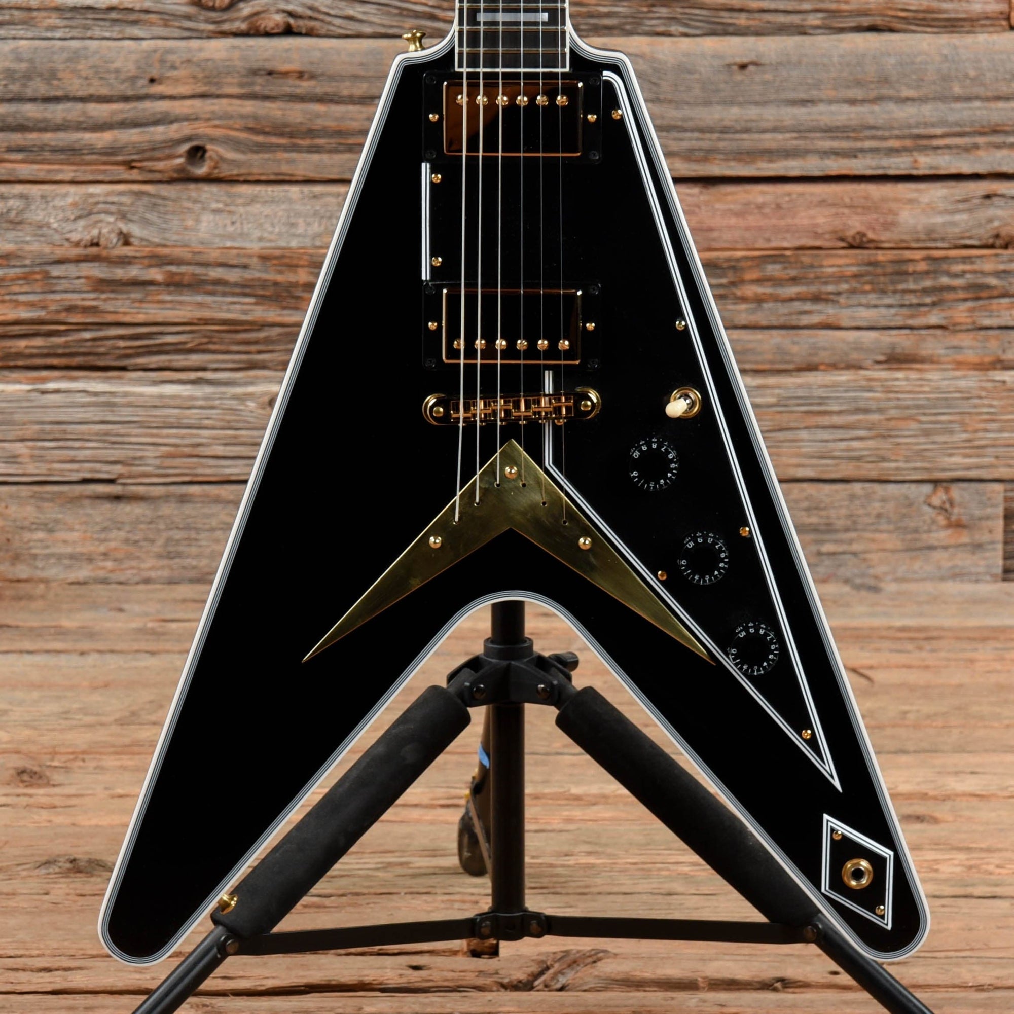 Gibson Custom Shop Flying V Custom Ebony Gloss w/Ebony Fingerboard ...