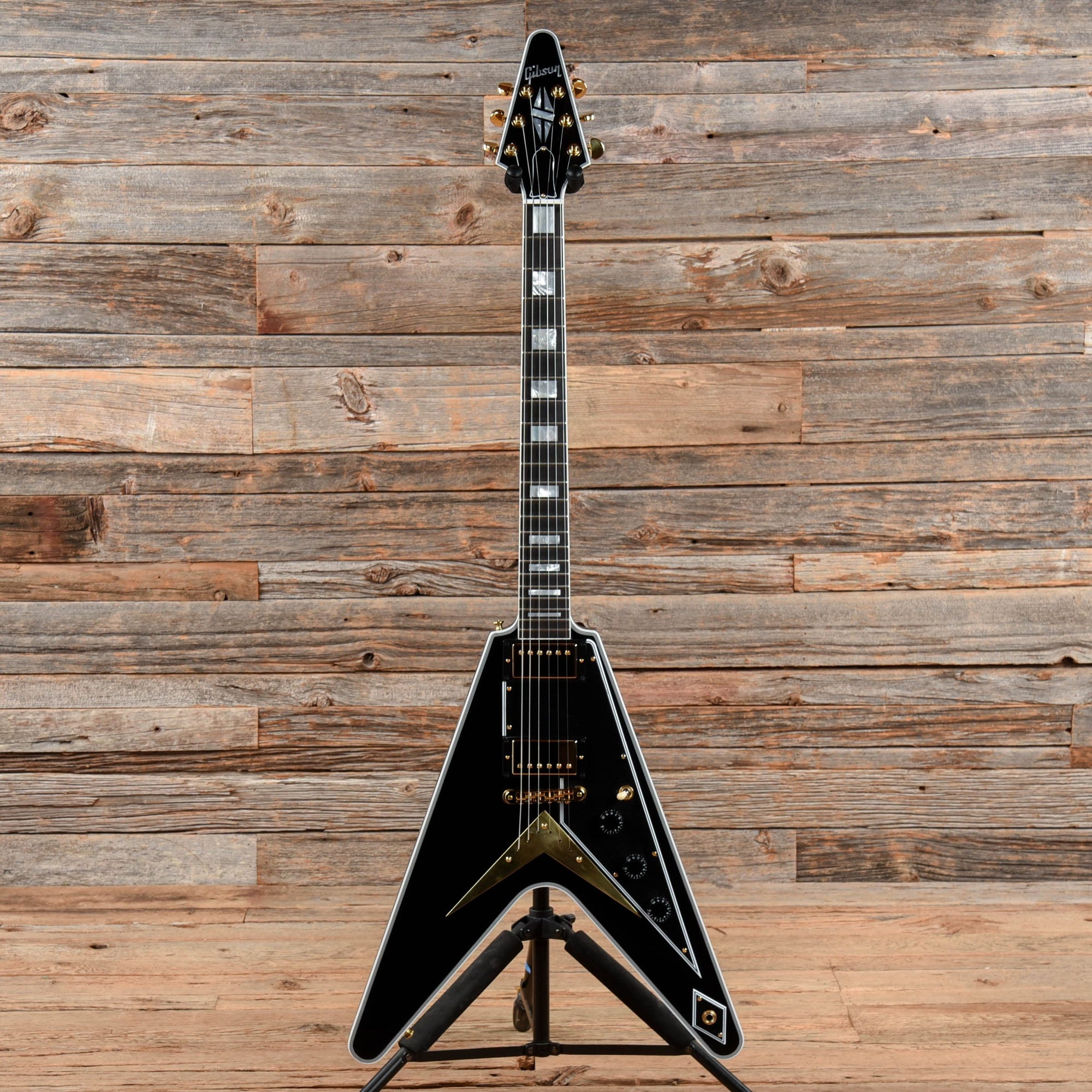 Gibson Custom Shop Flying V Custom Ebony Gloss w/Ebony Fingerboard ...
