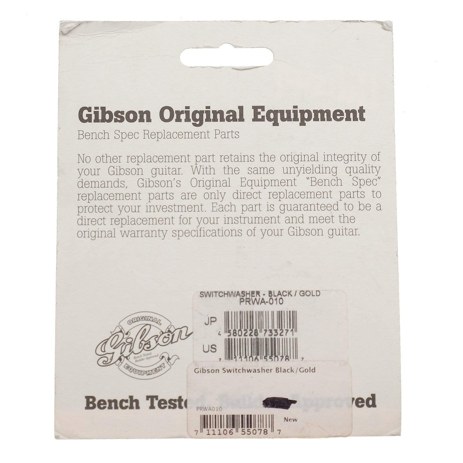 Gibson Switch washer - Black w/ Gold Imprint – Chicago Music Exchange