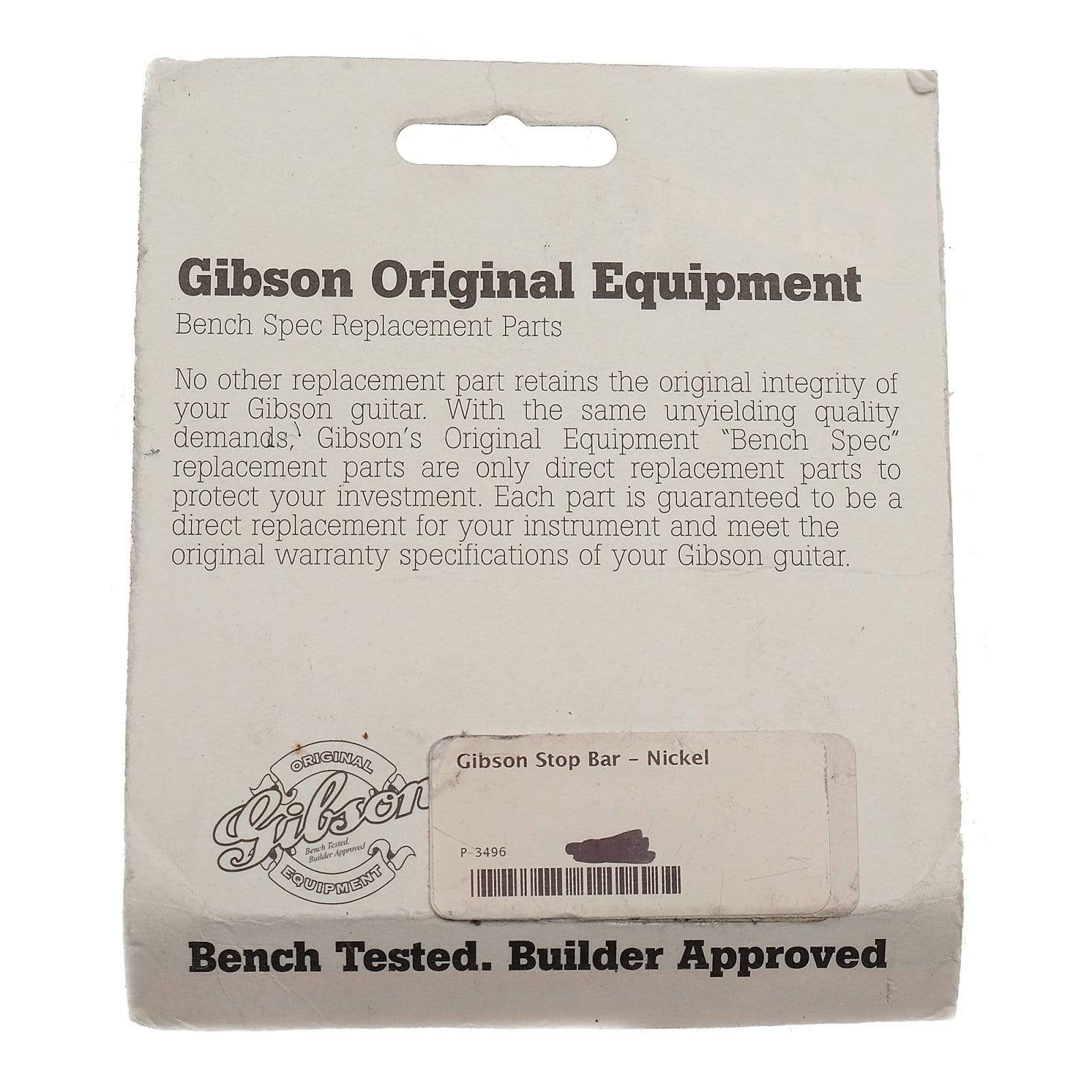 Gibson Stop Bar Tailpiece w/Studs & Inserts - Nickel – Chicago Music ...
