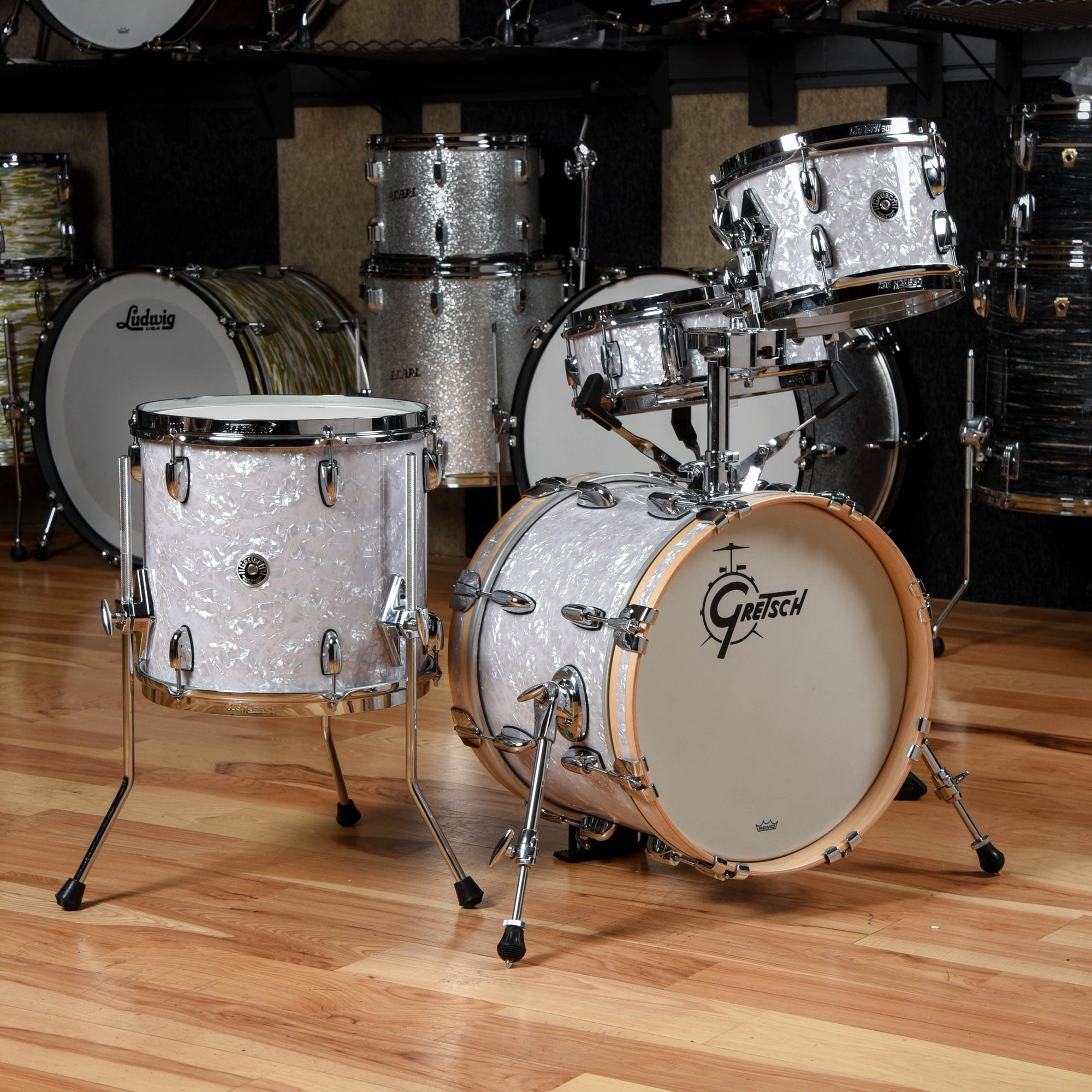 Gretsch Brooklyn 10, 13, 16, 4.4x13 4 pc. Drum Kit White Marine Pearl ...