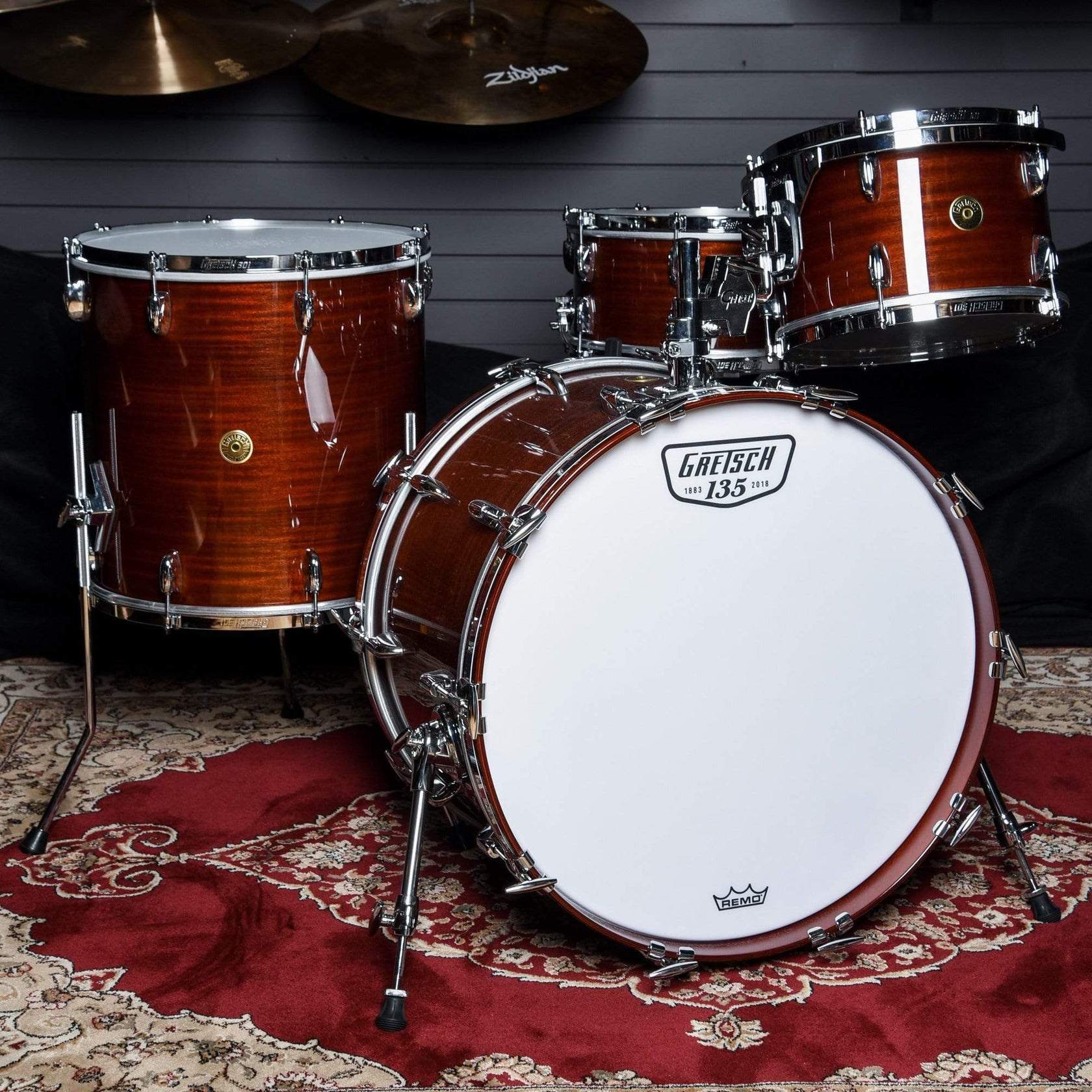 Gretsch 135th Anniversary 12/16/22/6.5x14 4pc. Drum Kit Classic Mahoga ...