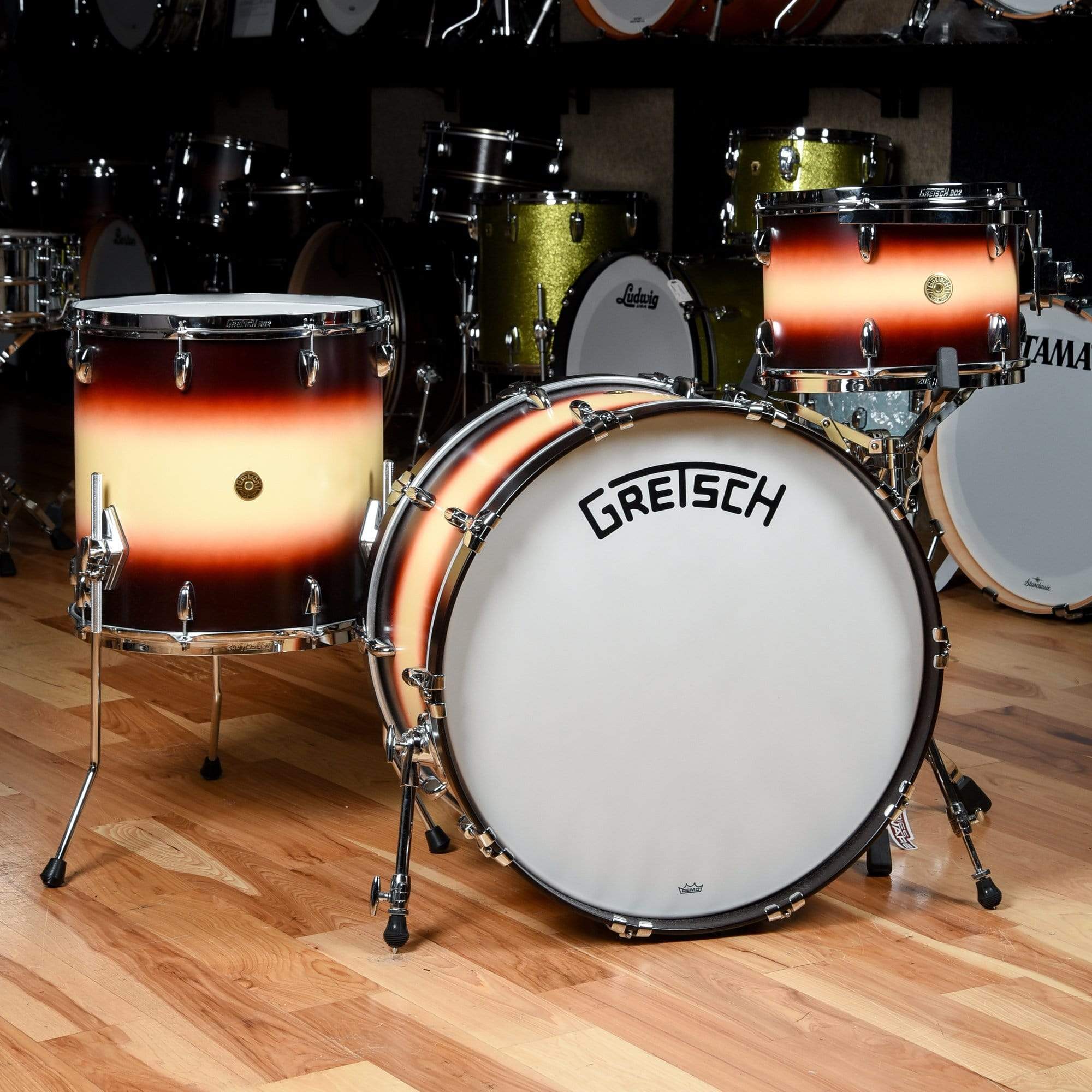 Gretsch Broadkaster 13/16/24 3pc. Drum Kit Satin Tobacco/White Burst ...