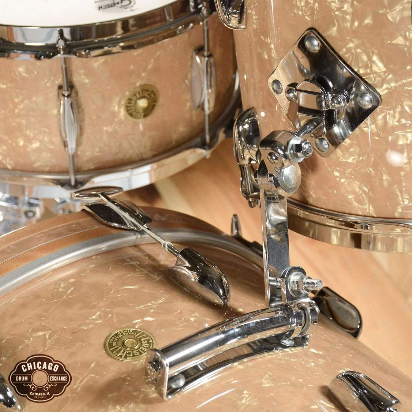 Gretsch Broadkaster 13/16/24/6.5x14 4pc. Bomber Drum Kit Antique Pearl ...