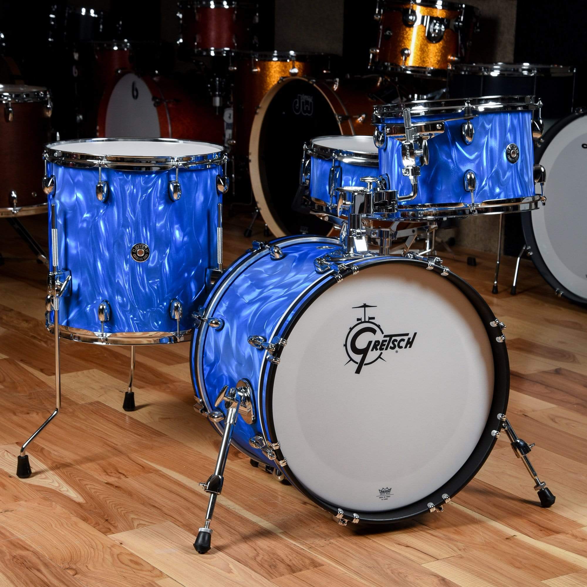 Gretsch Catalina Club 12/14/18/5x14 4pc. Drum Kit Blue Satin Flame ...