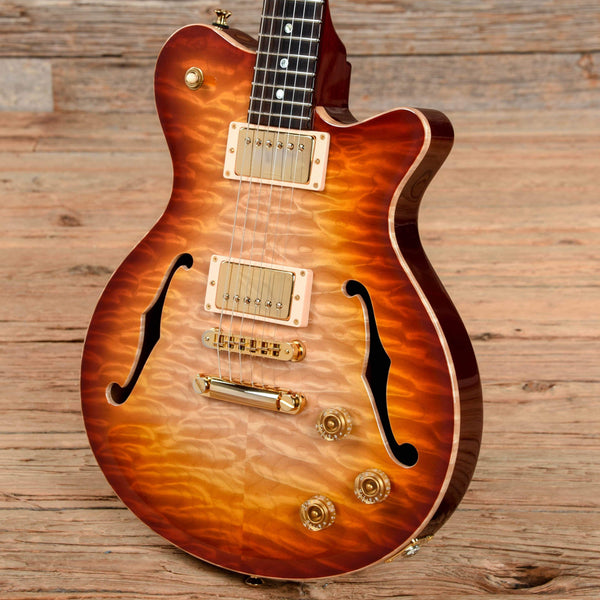 Grosh Guitars Set Neck Semi-Hollow Quilted Natural Burst – Chicago ...