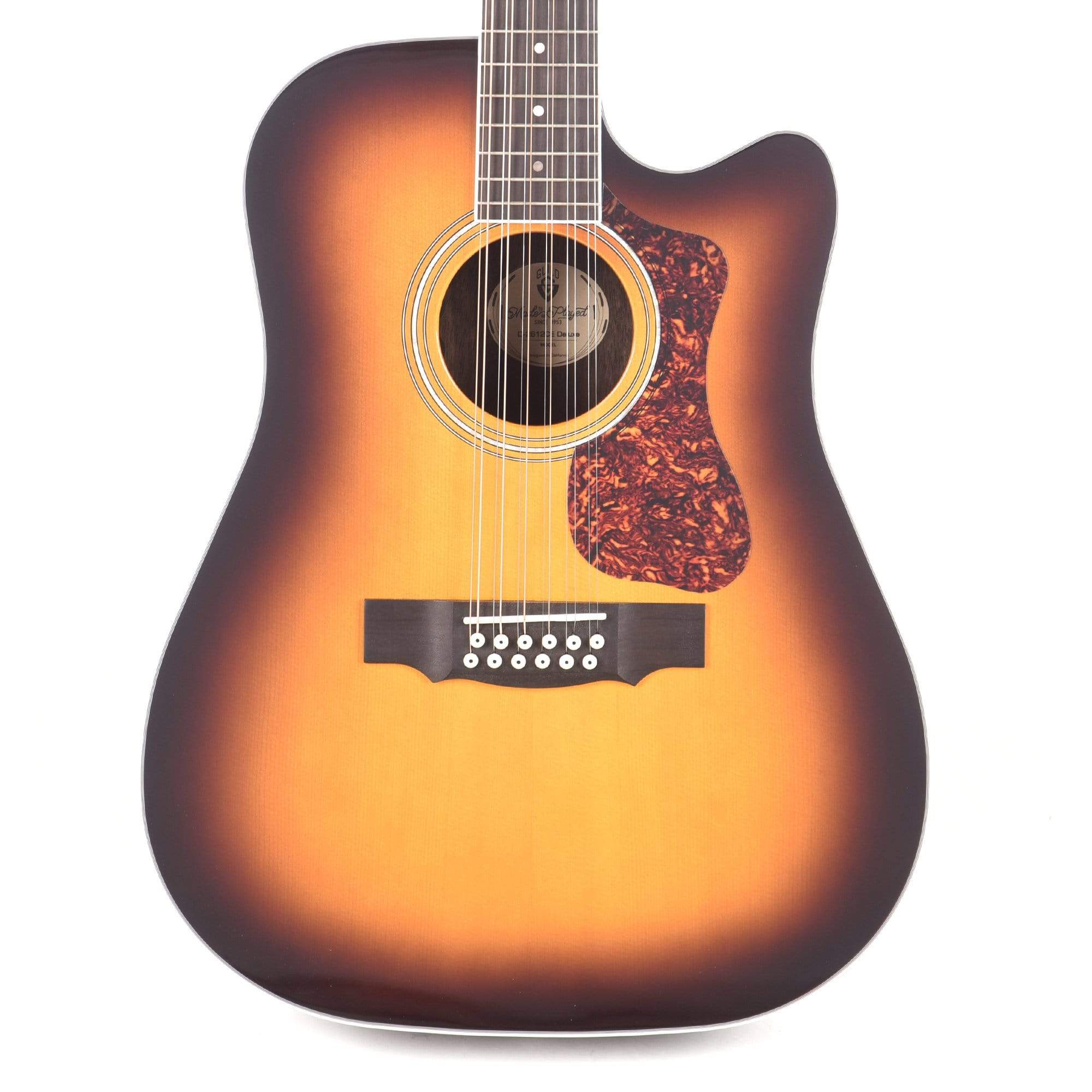 Guild Westerly F-2612CE Archback Deluxe Striped Ebony Dreadnought 12-S ...