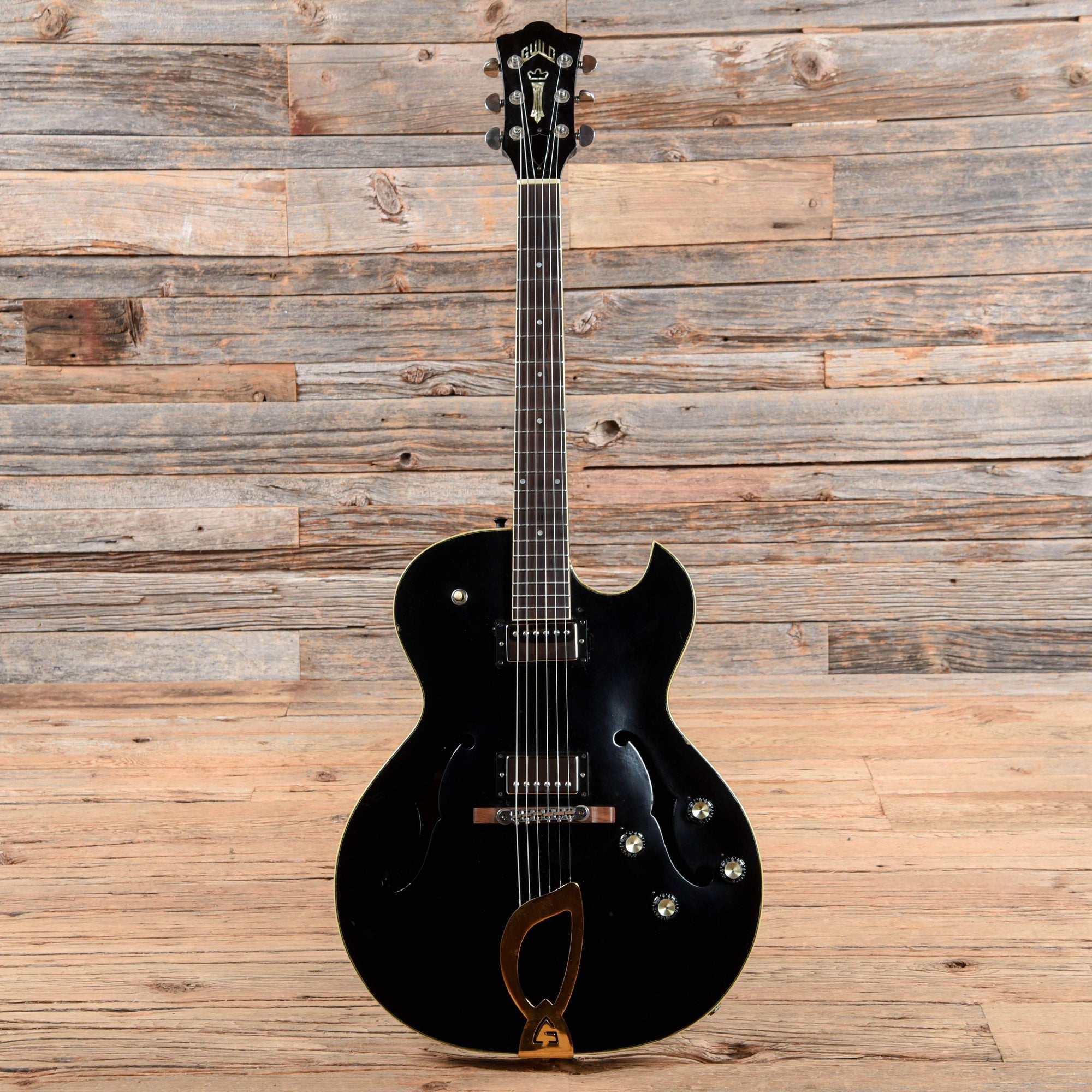 Guild T-100D Slim Jim Black Refin 1964 – Chicago Music Exchange