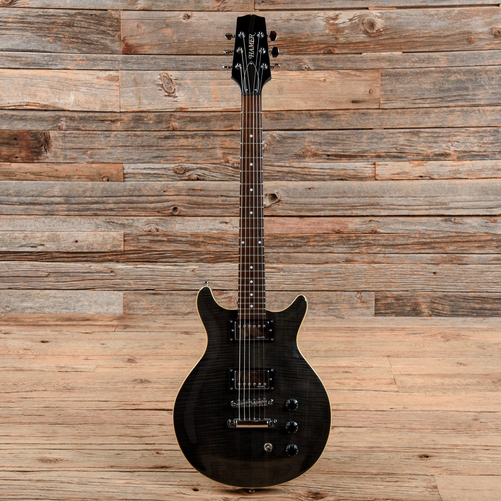 Hamer SATFW-TBK The Archtop Double Cutaway Transparent Black Burst 201 ...