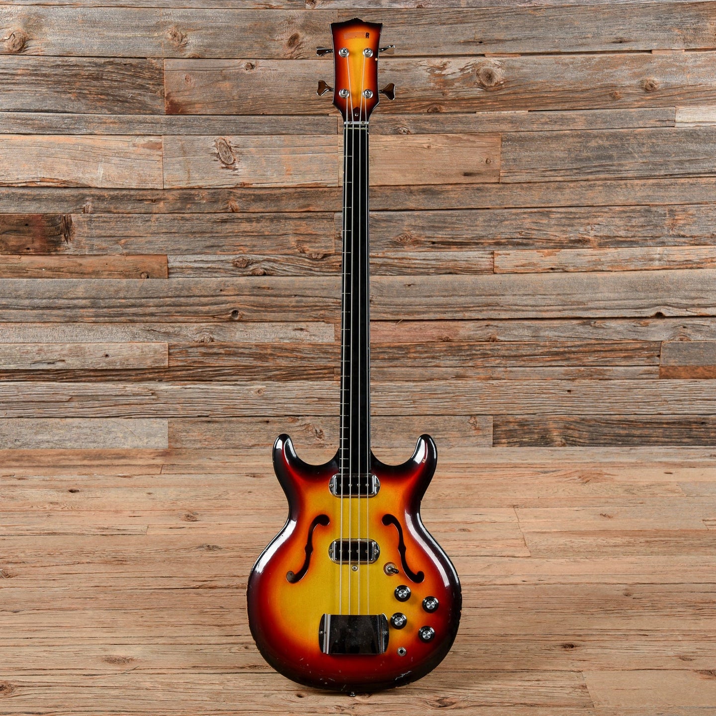Hohner Bartell Semi-Hollow Fretless Bass Sunburst 1960s – Chicago Music ...