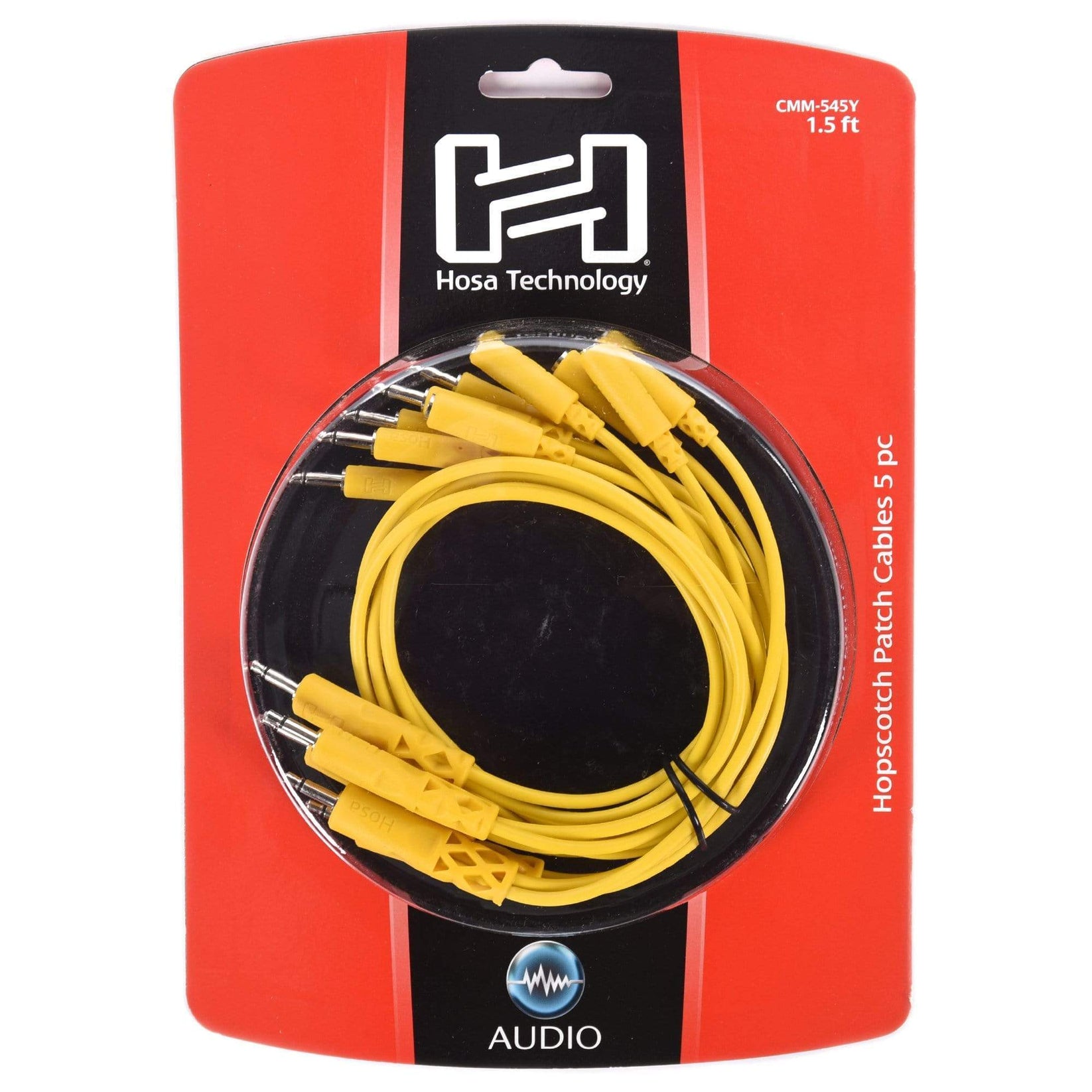 Hosa Hopscotch Patch Cables 3.5 mm TS with TSF Pigtail to TS 5pc 1.5ft ...