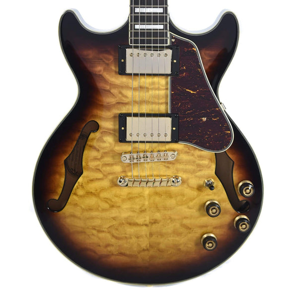 Ibanez AM93QM Artcore Expressionist Semi-Hollow Body Antique Yellow Su ...
