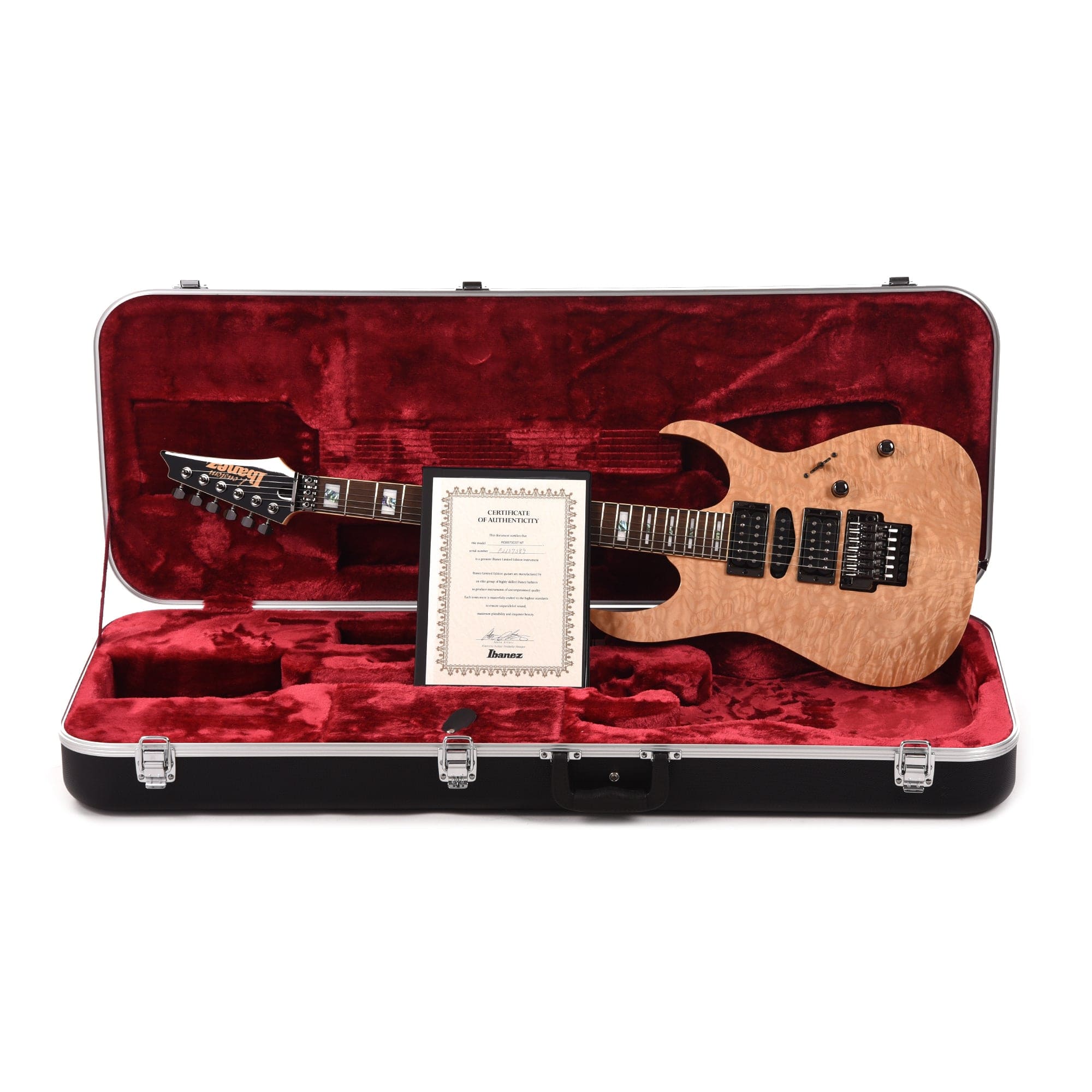 Ibanez RG8570CST RG J-Custom Exotic Maple Natural – Chicago Music Exchange