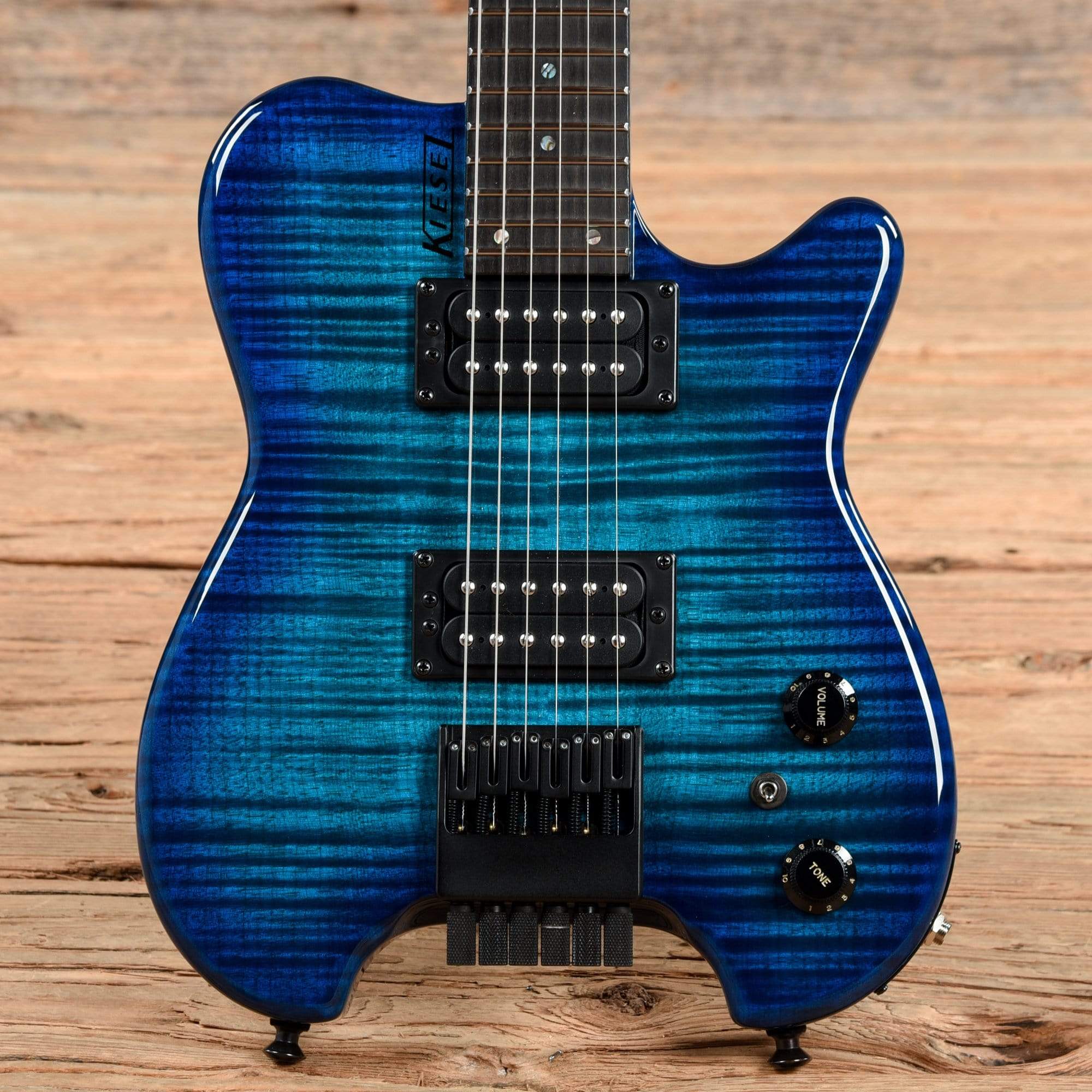 Kiesel Alan Holdsworth Headless HH-2 Aqua Burst Flame Maple – Chicago ...