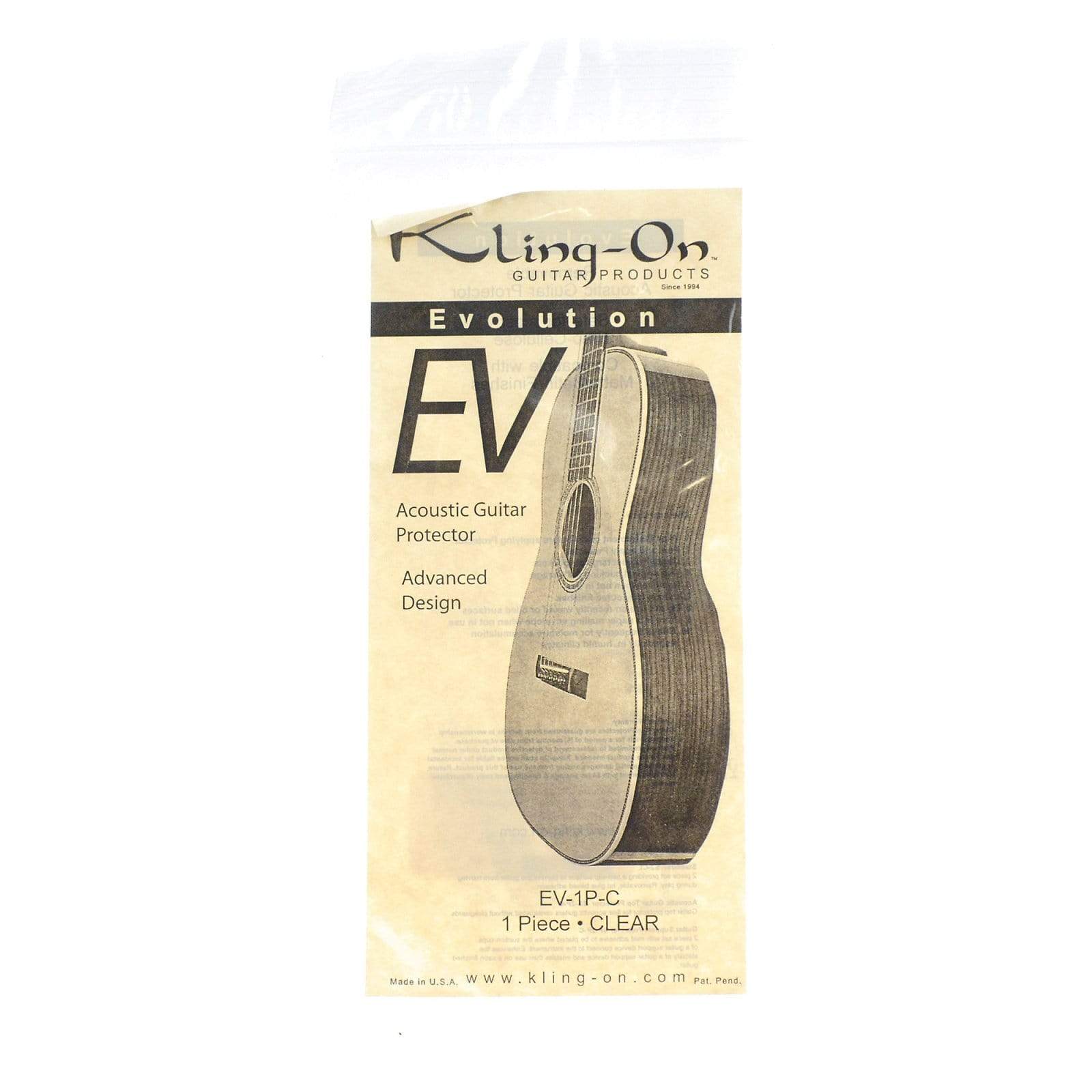 Kling-On EV-1P-C Evolution 1-Piece "Tear-Drop" Pickguard for Steel Aco ...