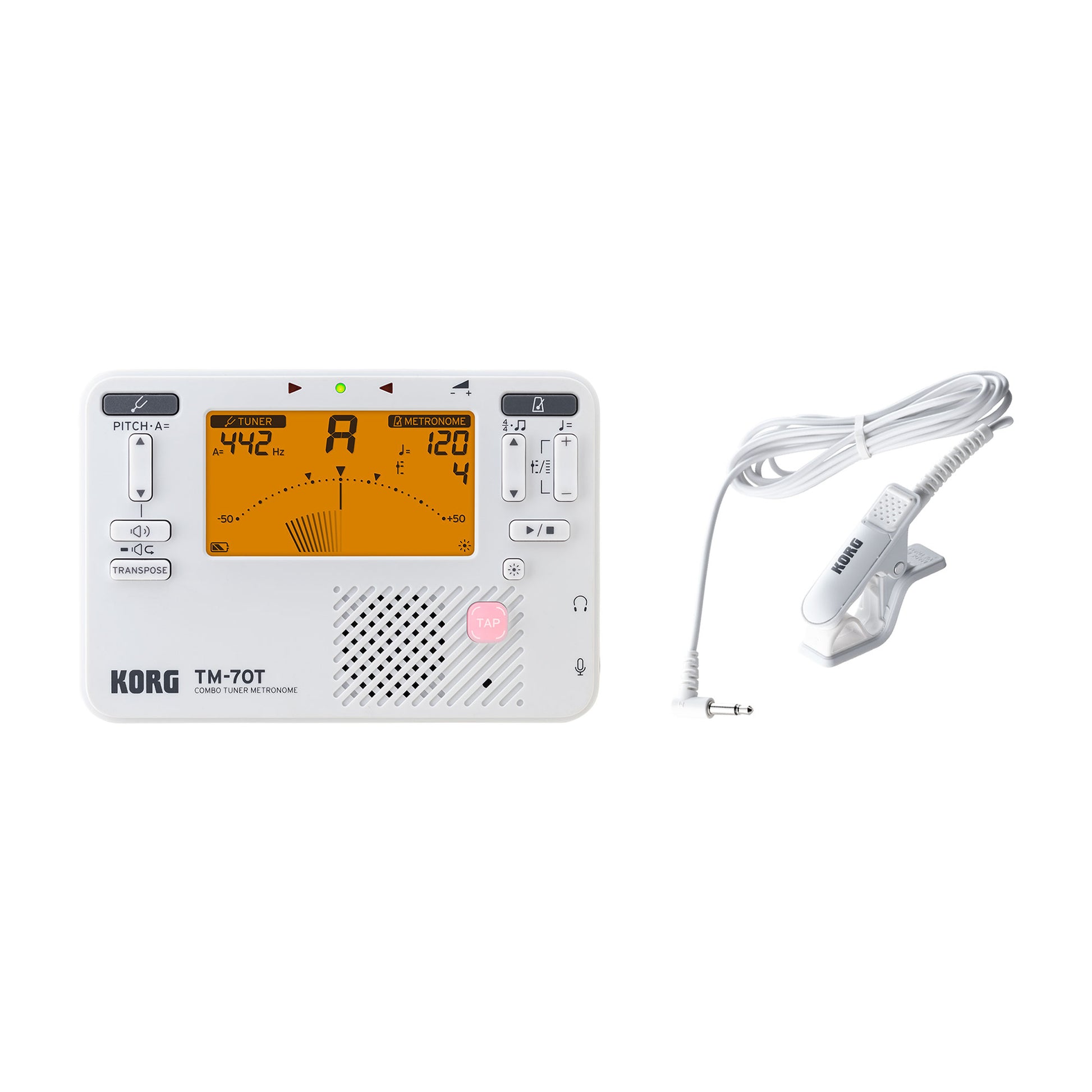 Korg TM-70T / CM400 Combo Pack White – Chicago Music Exchange