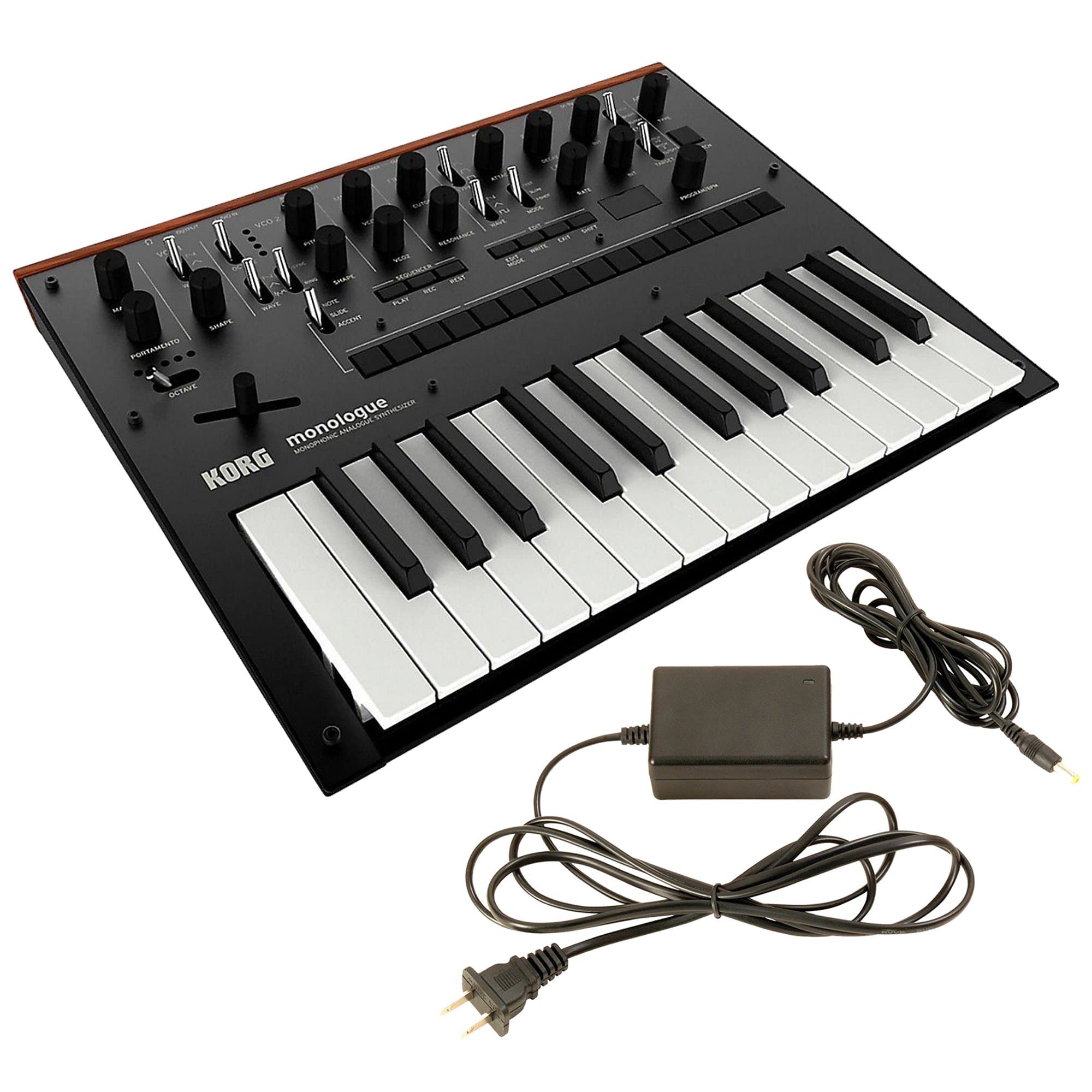 Korg Monologue Monophonic Analogue Synthesizer Black Bundle w/FREE Pow ...